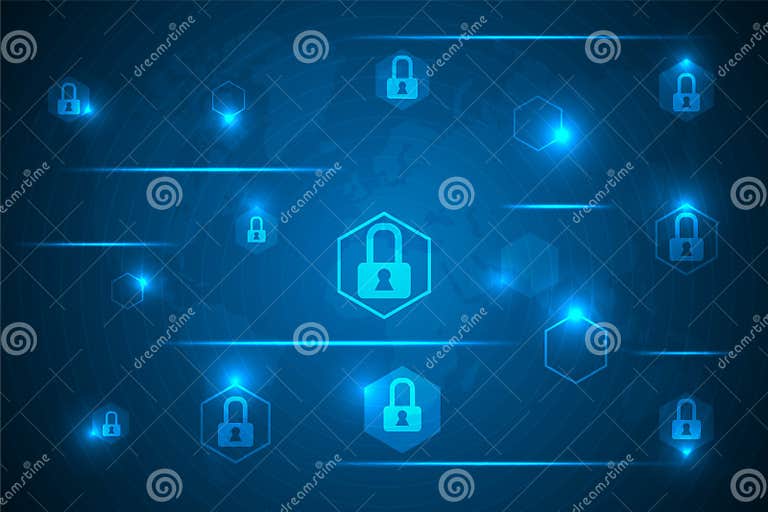Security and Privacy Background. Padlock High Safety Stock Illustration ...