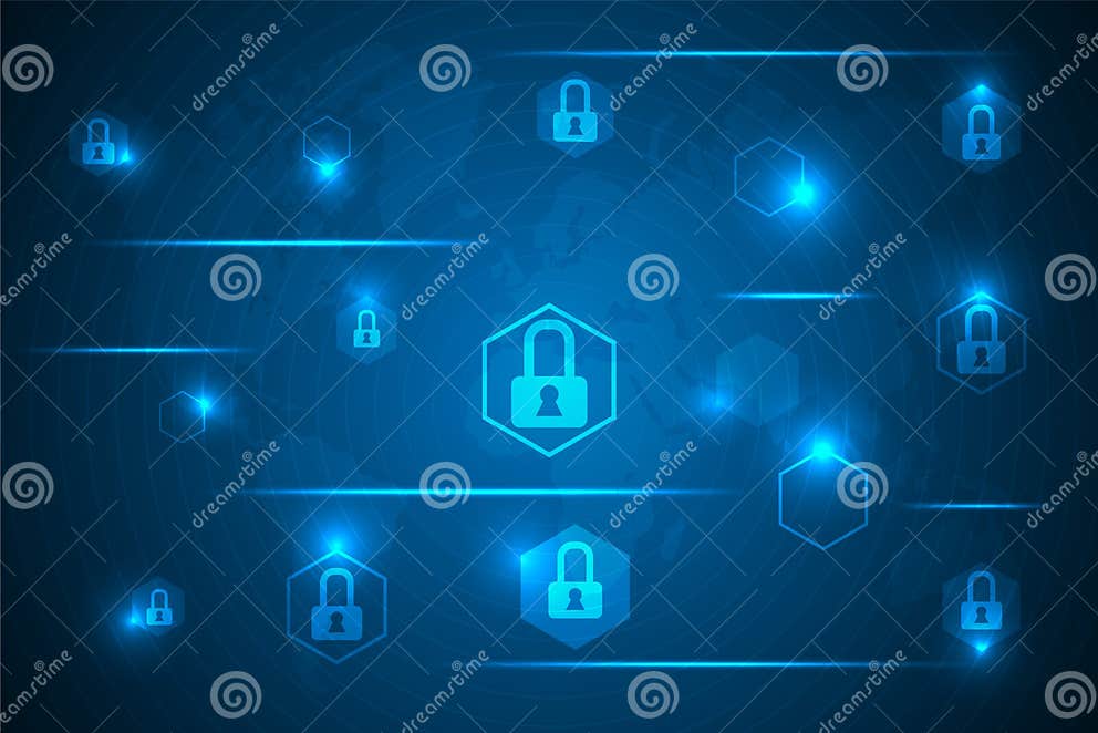 Security and Privacy Background. Padlock High Safety Stock Illustration ...