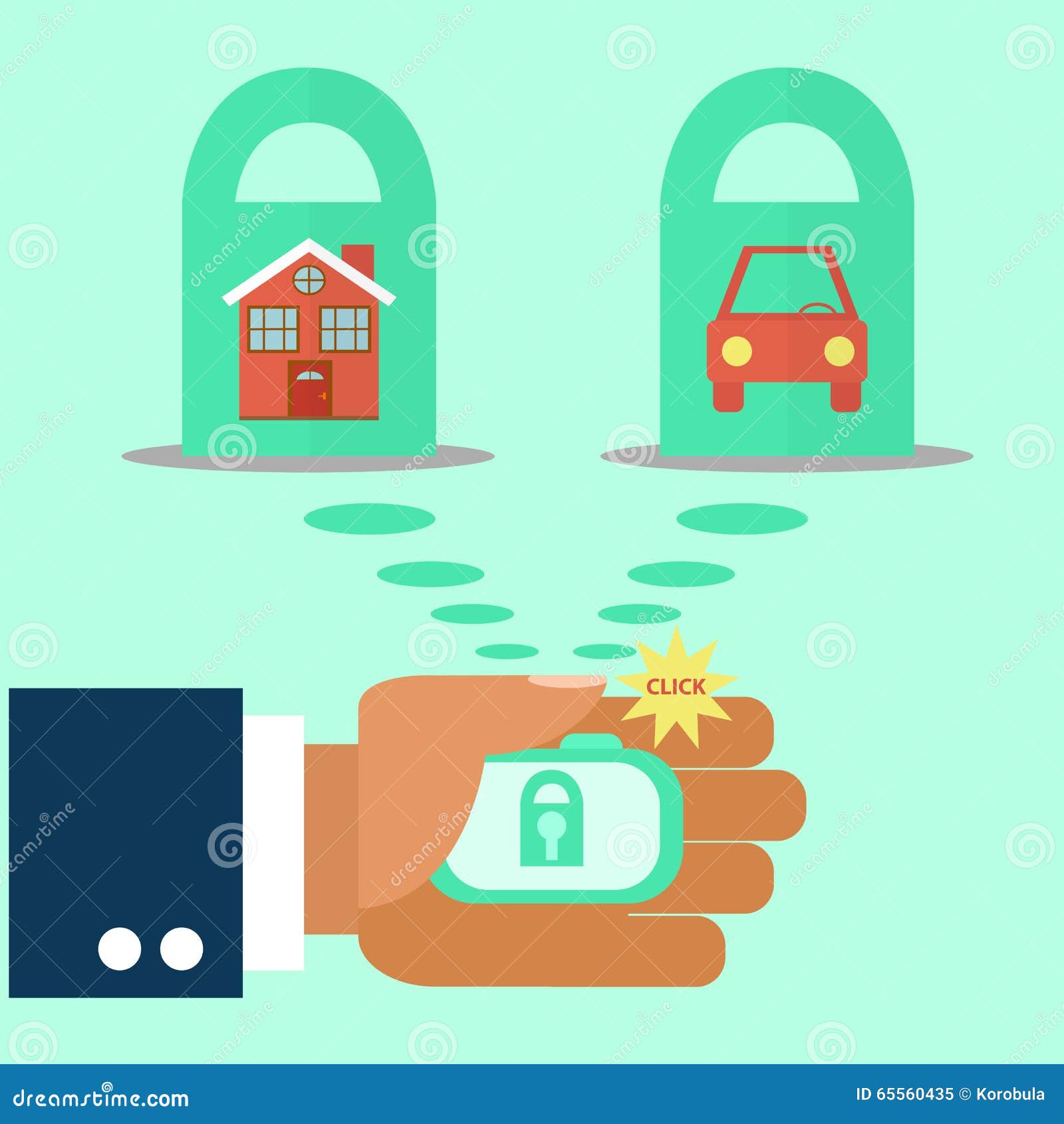 Security of Property. Design. Stock Vector - Illustration of housing ...