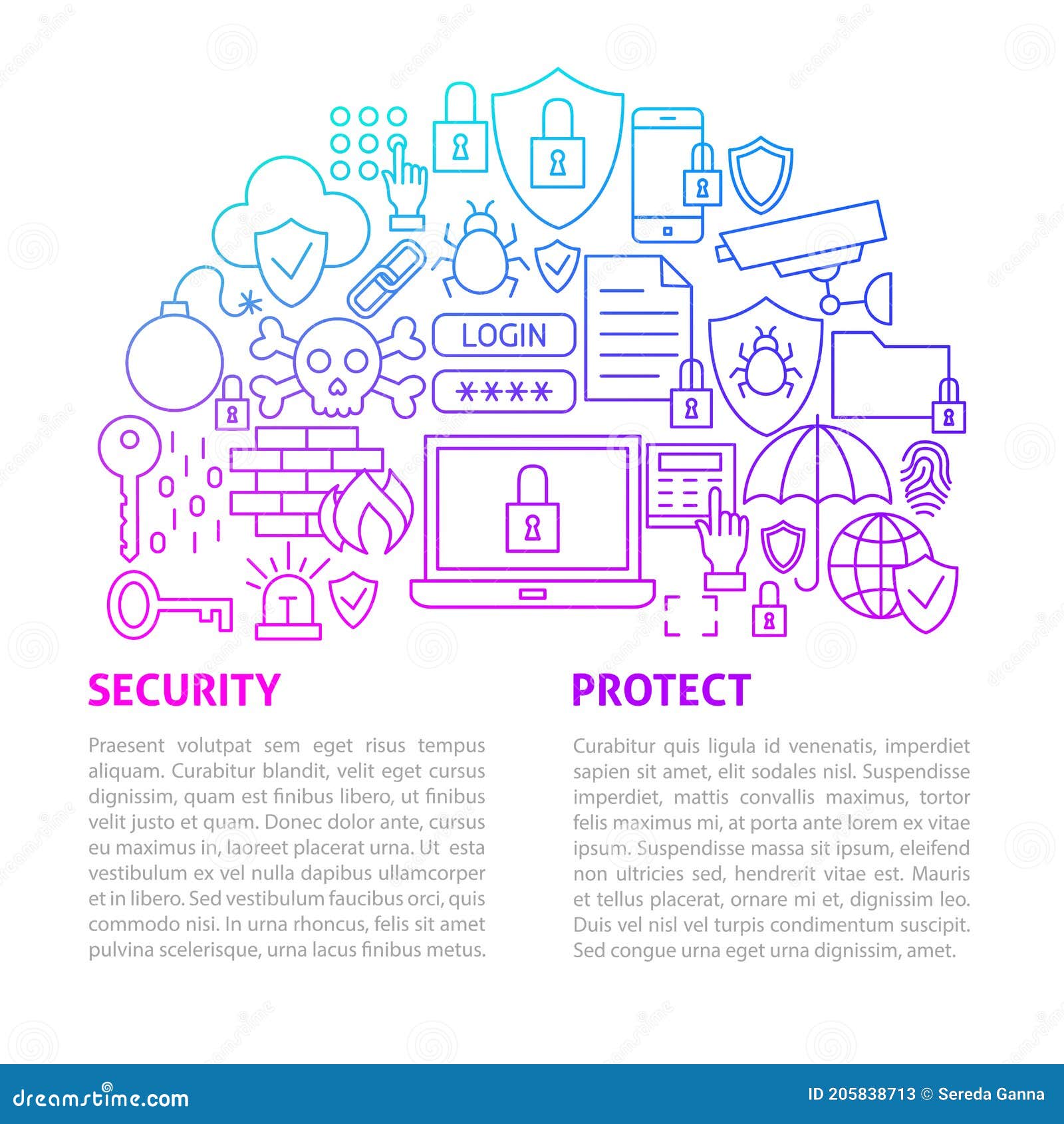 UV Sun Protect SPF Line Icon Set. Sunblock Shield Protection Skin From ...