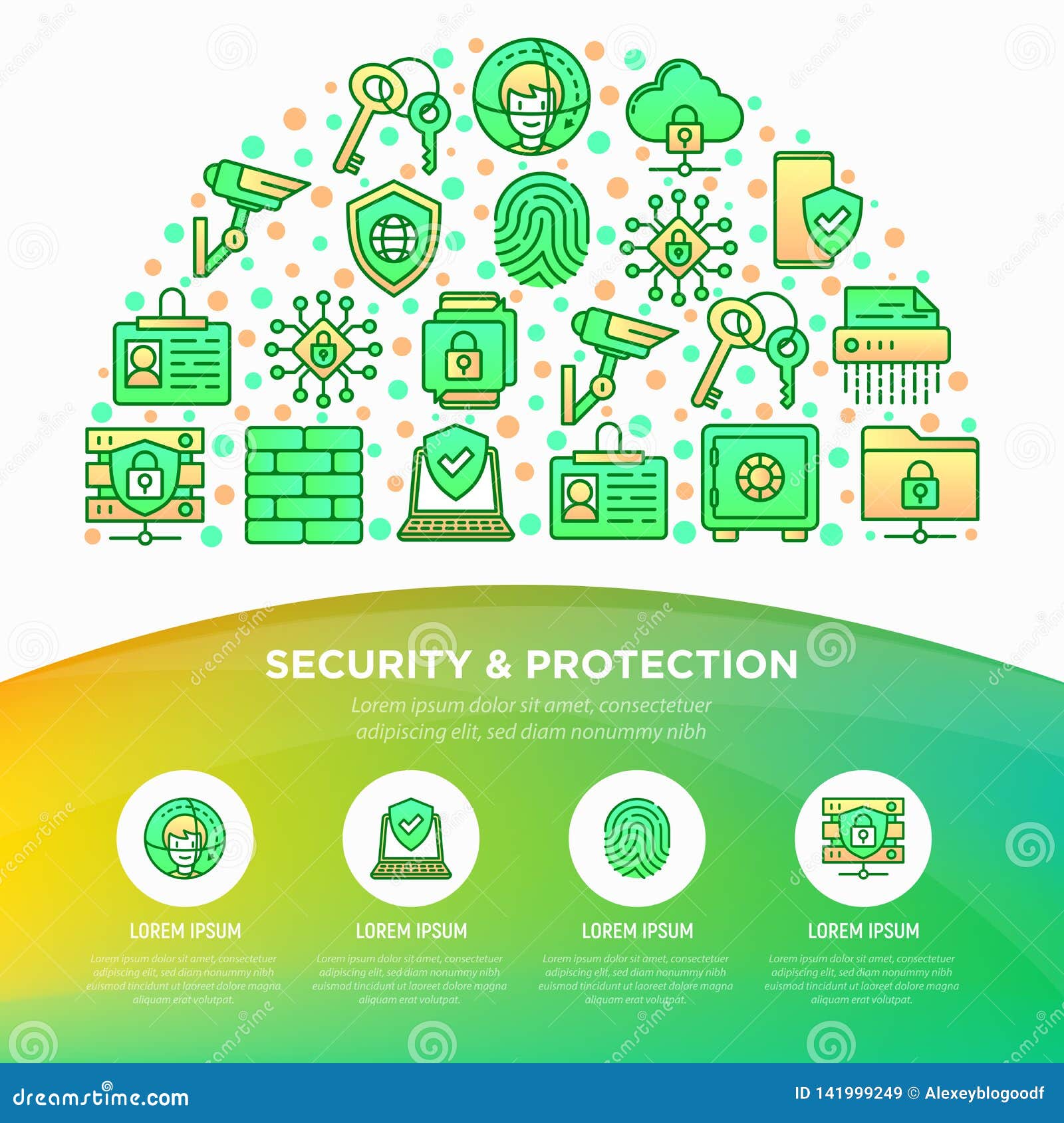 Security and Protection Concept in Half Circle Stock Vector ...