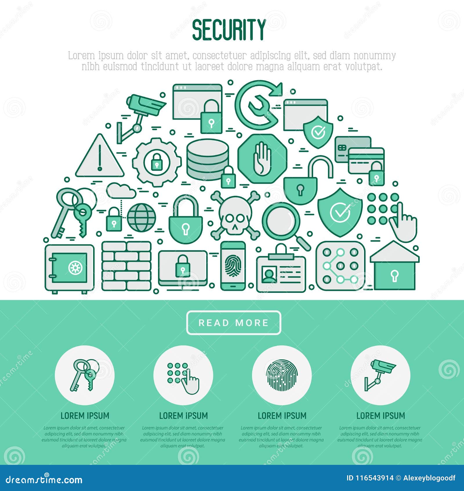 Security and Protection in Half Circle Concept Stock Vector ...