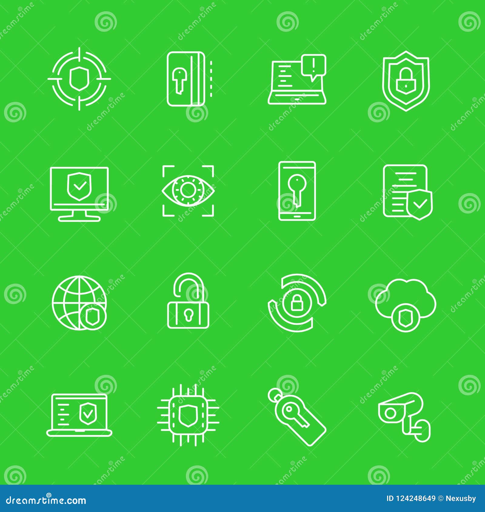 Security and Protection, Cybersecurity Line Icons Stock Vector ...