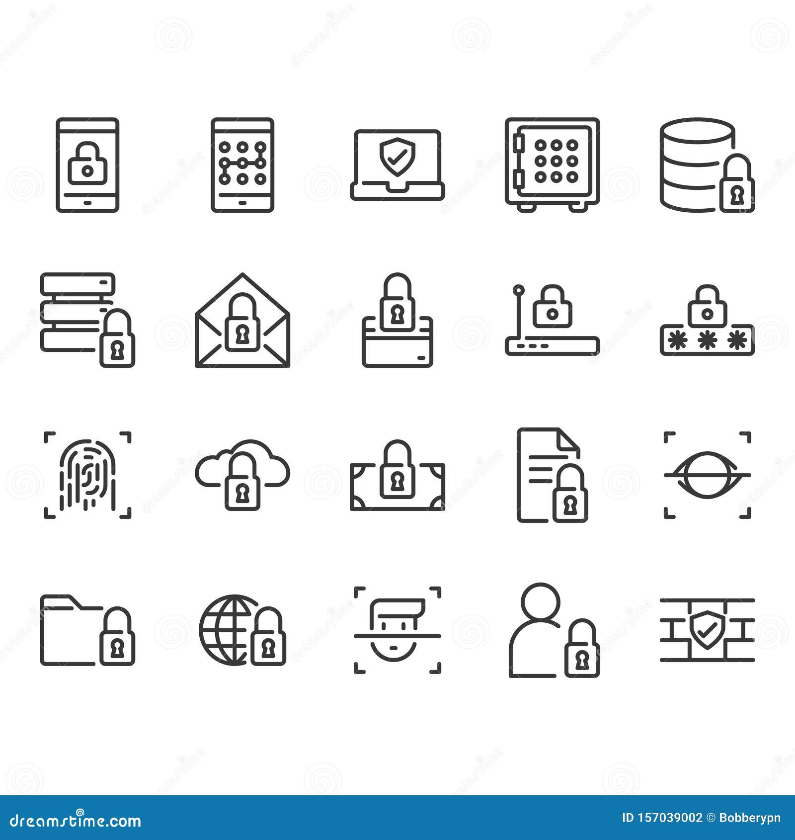 Security and Protection Related Icon Set Stock Vector - Illustration of ...