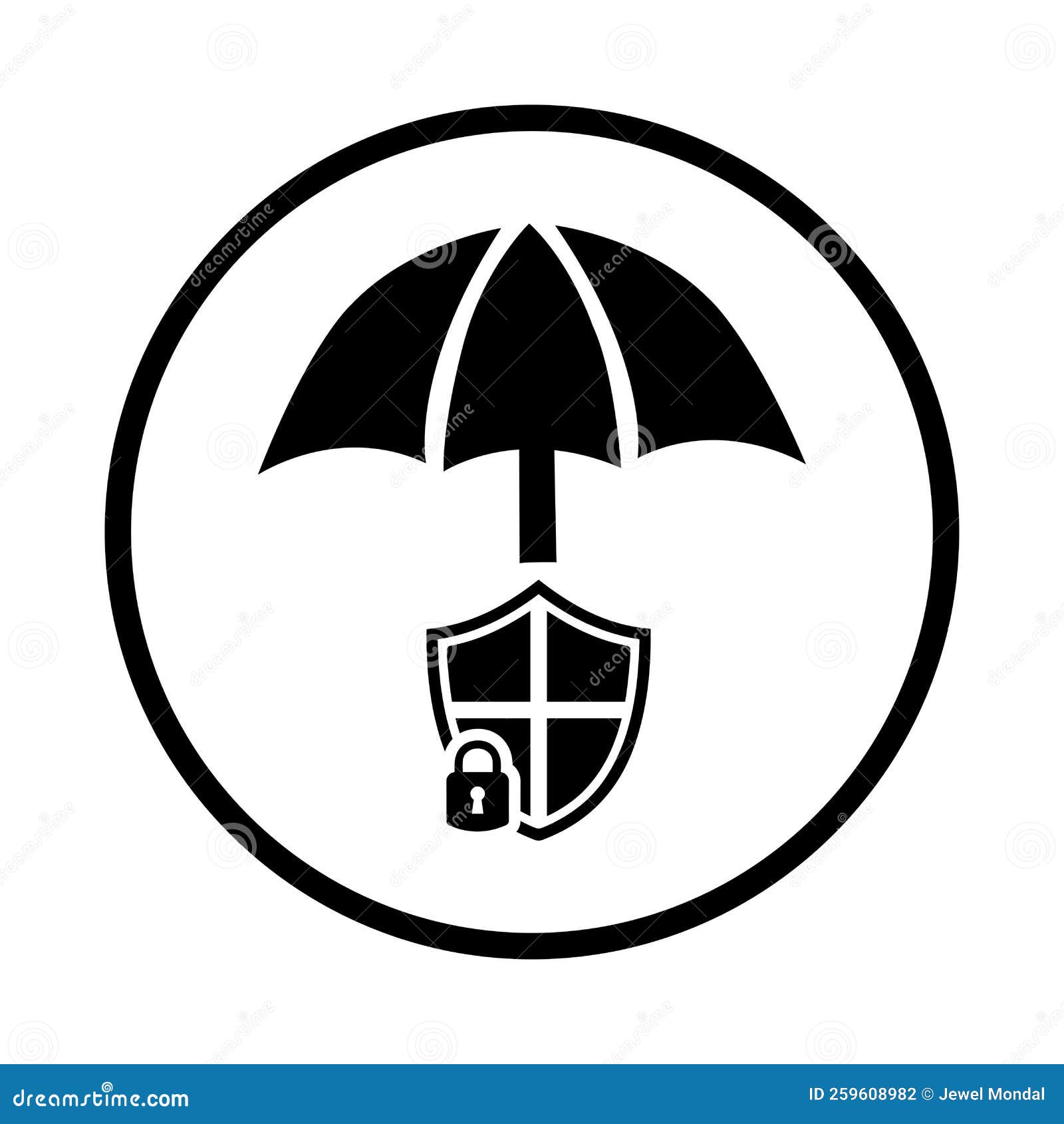 Security, Protection, Safe Icon. Black Vector Design Stock Illustration ...