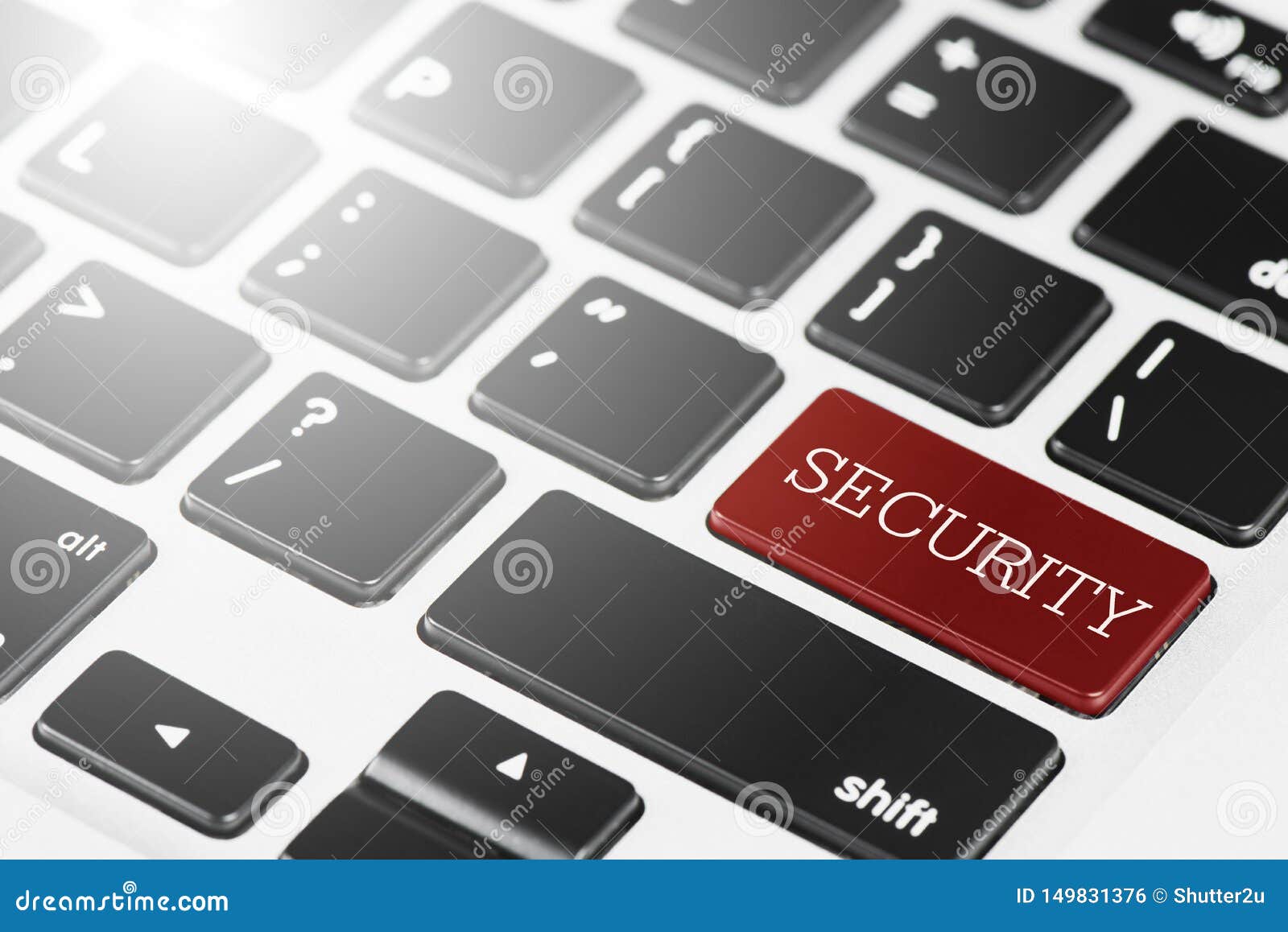 "SECURITY" Red Button Keyboard on Laptop Computer for Business and ...