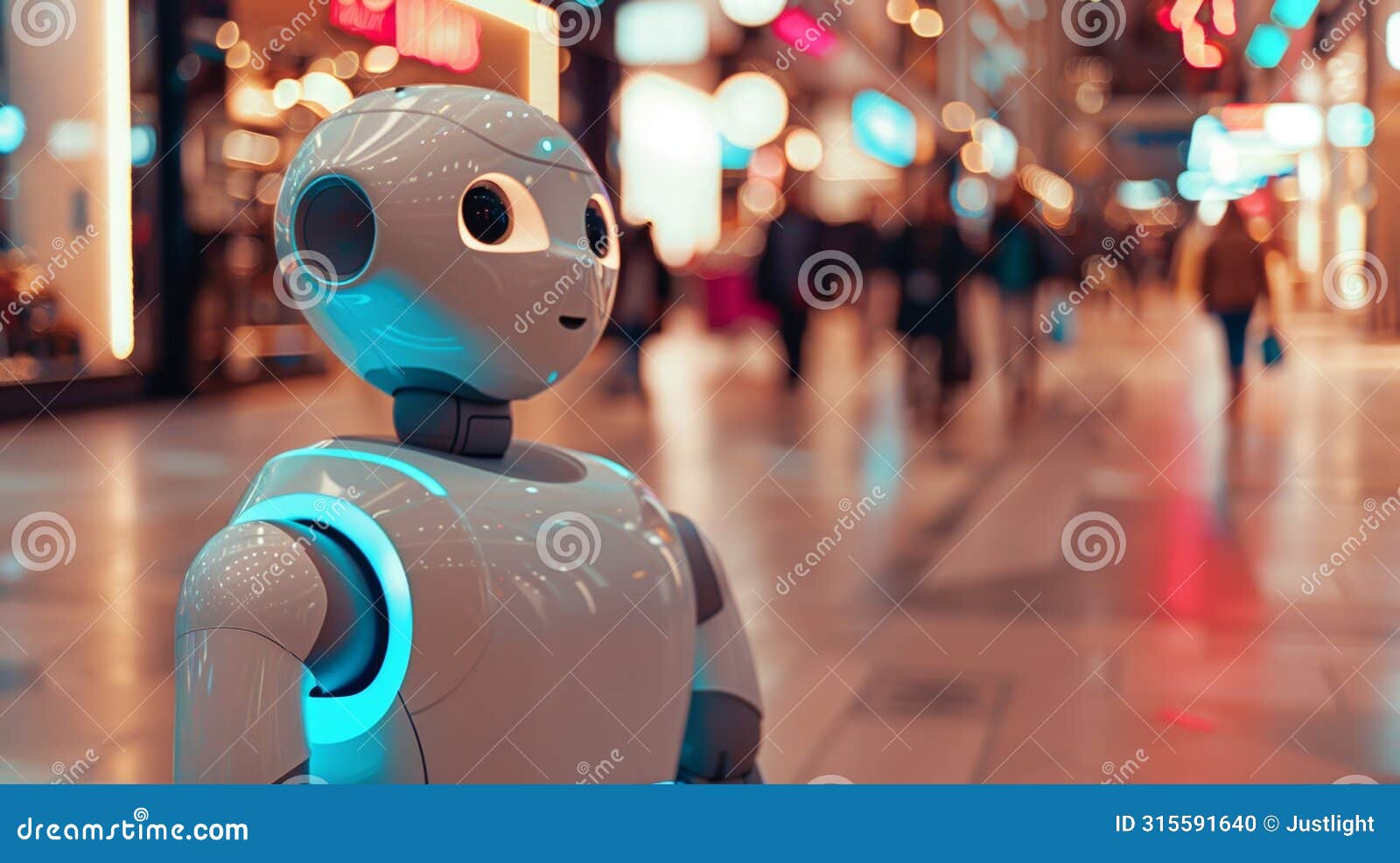 A Security Robot Equipped with AI Capabilities Patrolling a Shopping ...