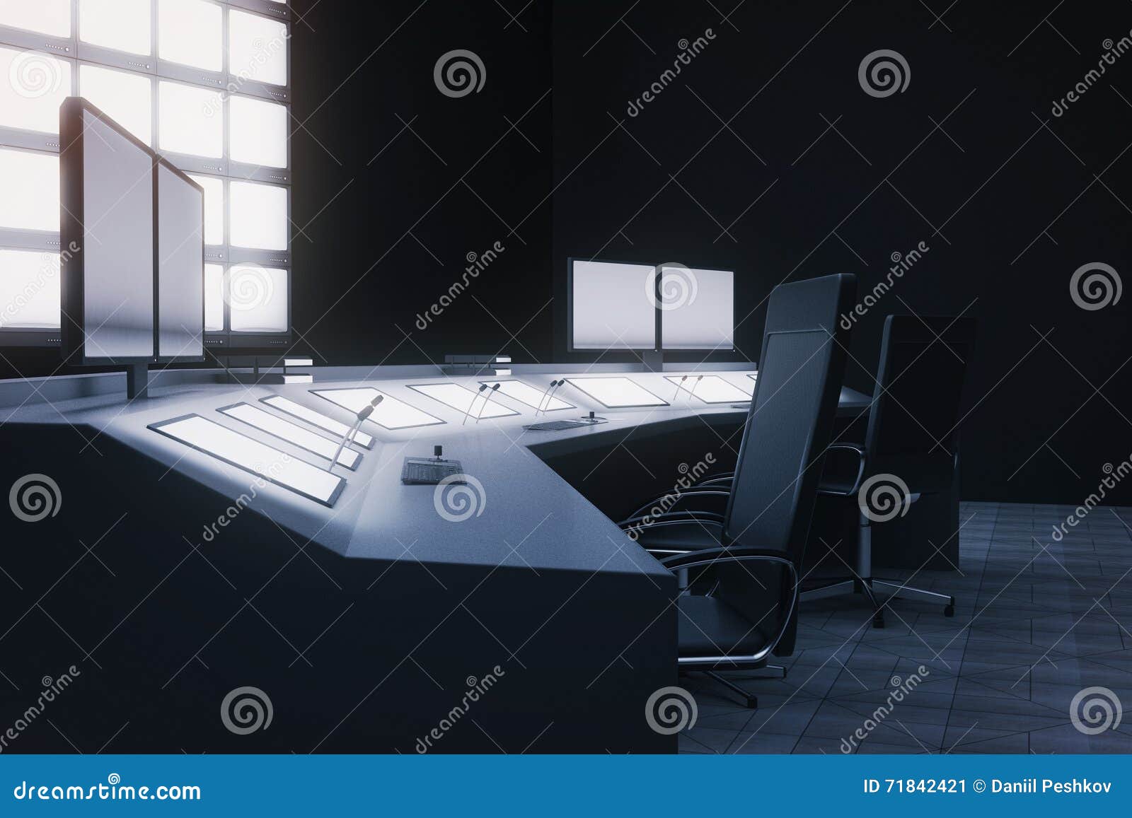 Security Room Interior Side Stock Illustration - Illustration of inside ...