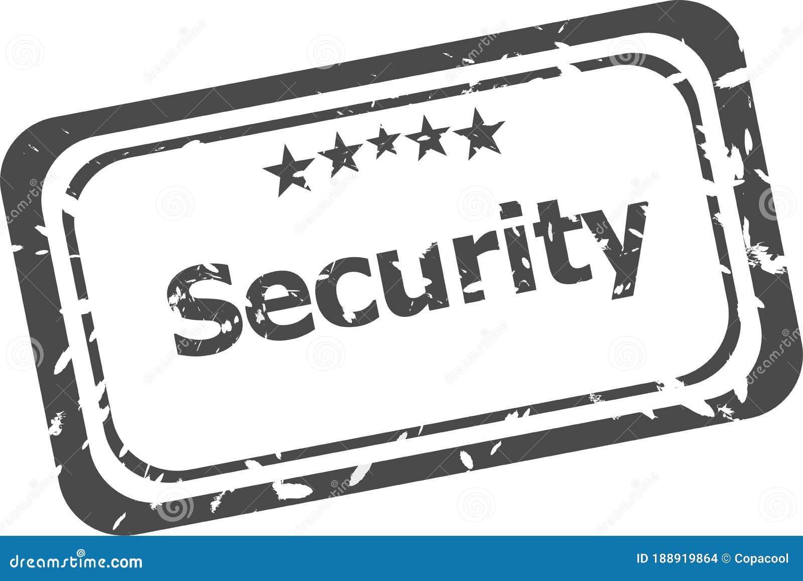 Security on Rubber Stamp Over a White Background Stock Illustration ...