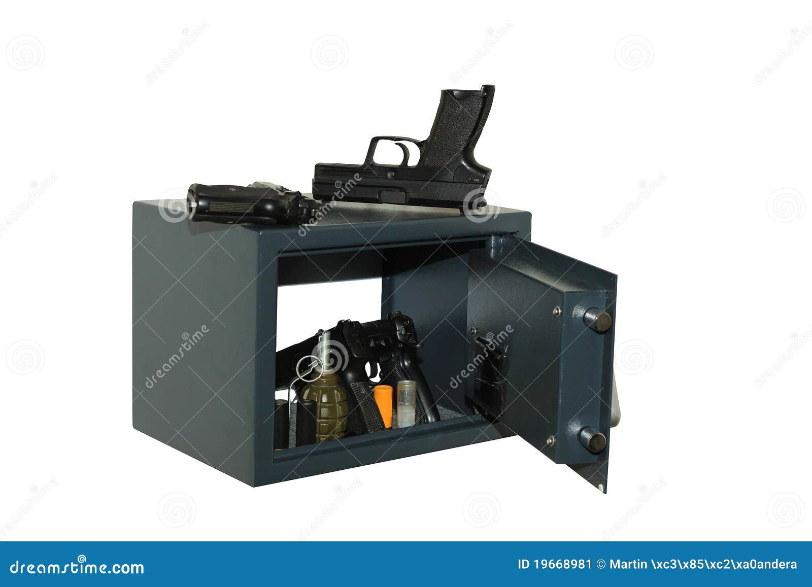 Security Safe in the Arms, Isolated on White Stock Image - Image of ...