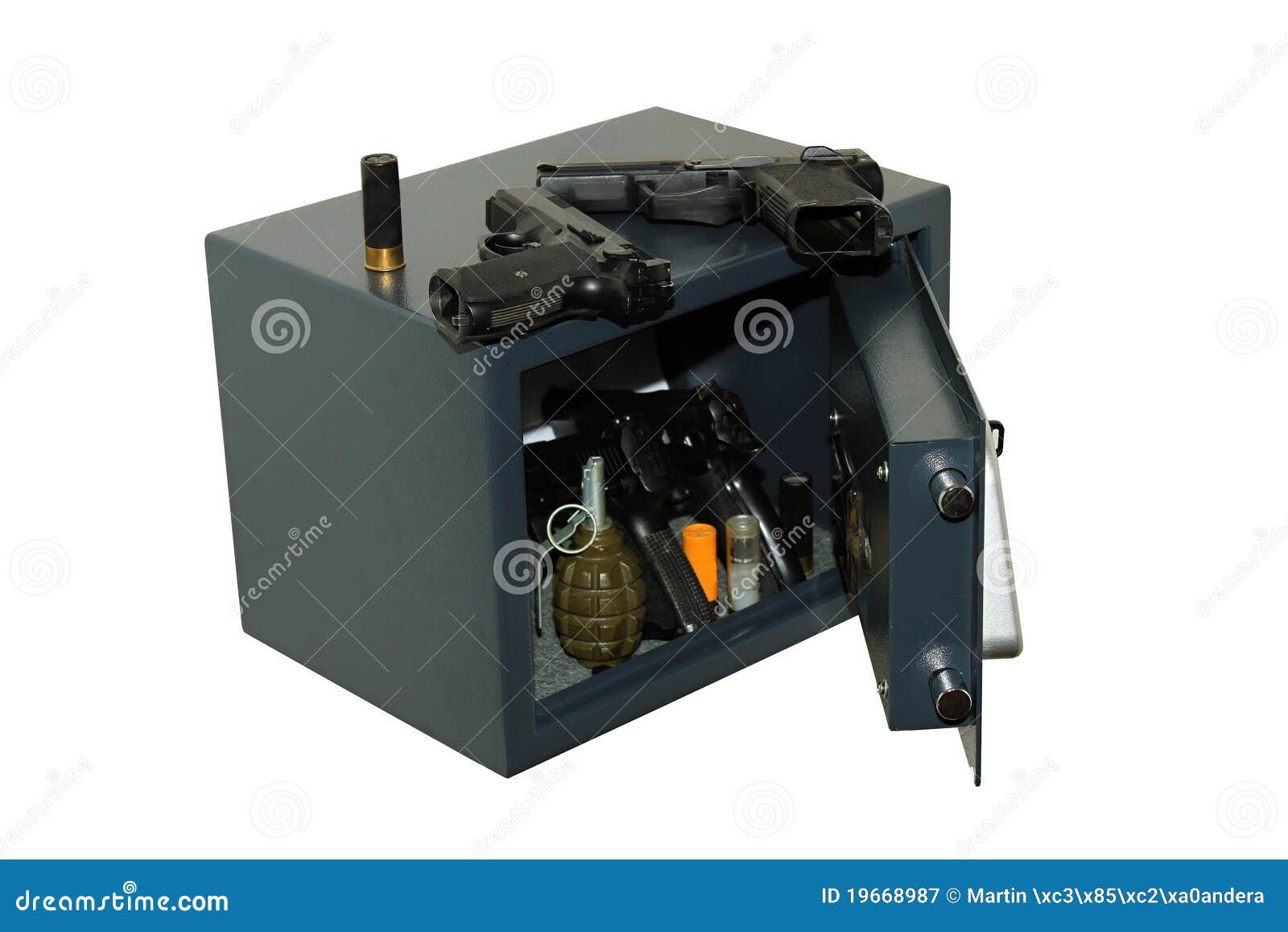 Security Safe in the Arms, Isolated on White Stock Image - Image of ...