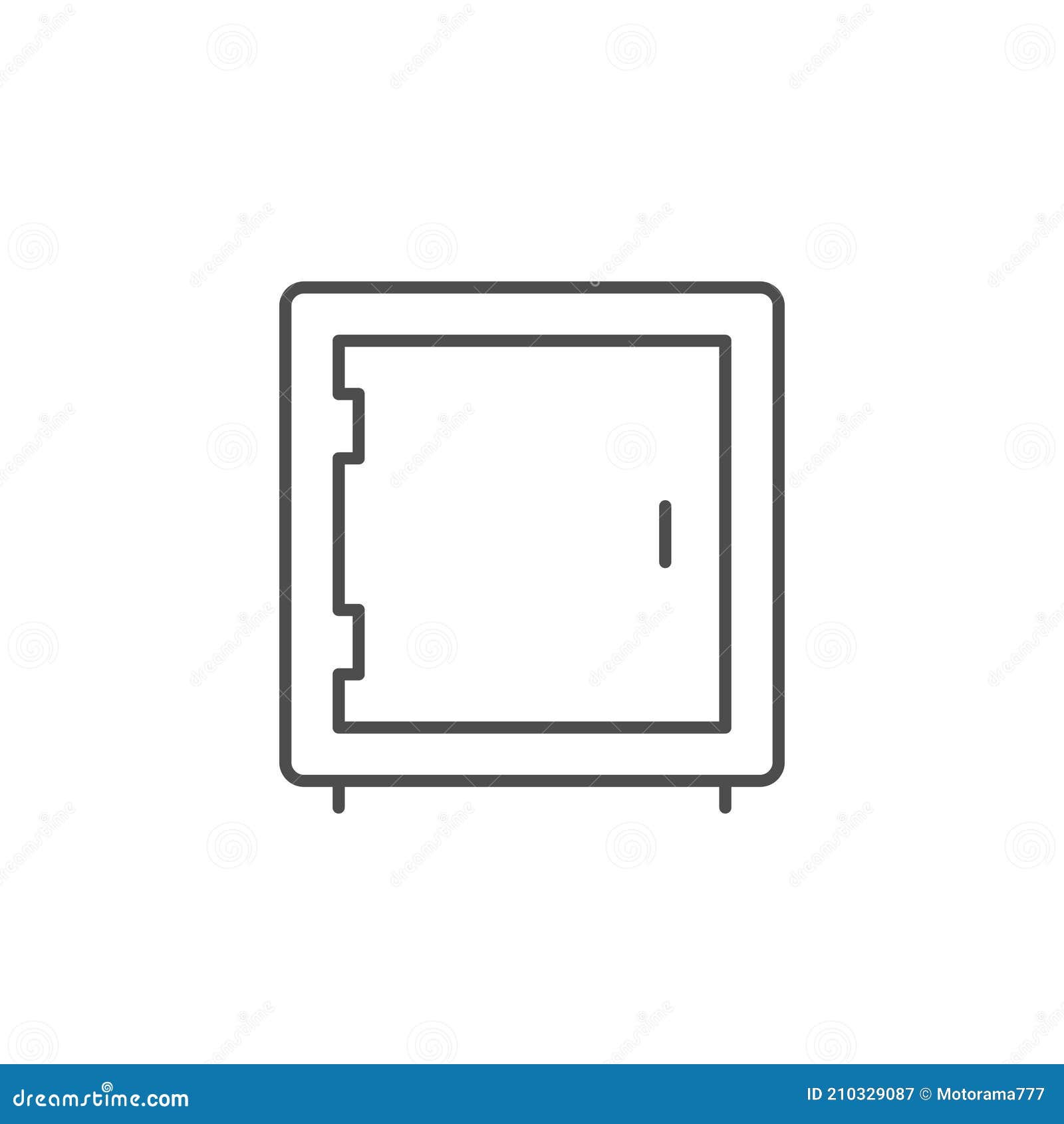 Security Safe Line Outline Icon Stock Vector - Illustration of safety ...