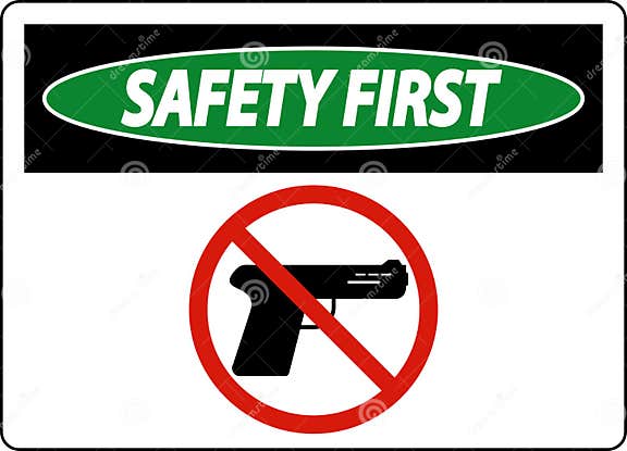 Security Safety First Sign on White Background Stock Vector ...