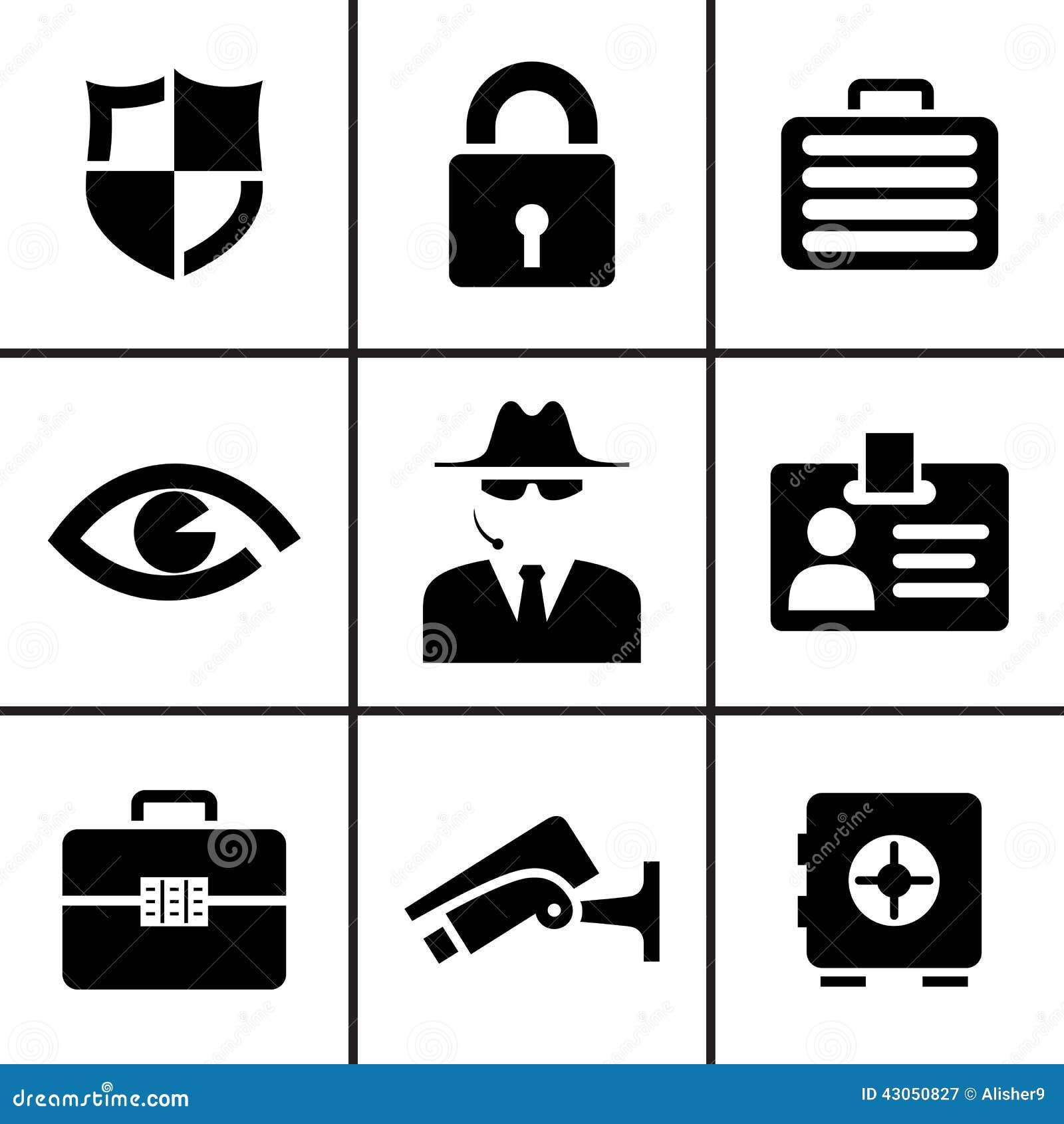 Security and Safety Icons Set Stock Vector - Illustration of secure ...