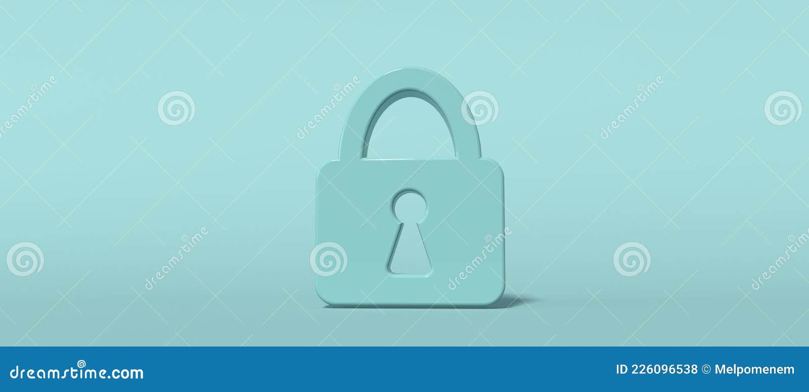 Security Safety Lock Icon - 3D Render Stock Illustration - Illustration ...