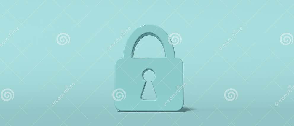 Security Safety Lock Icon - 3D Render Stock Illustration - Illustration ...