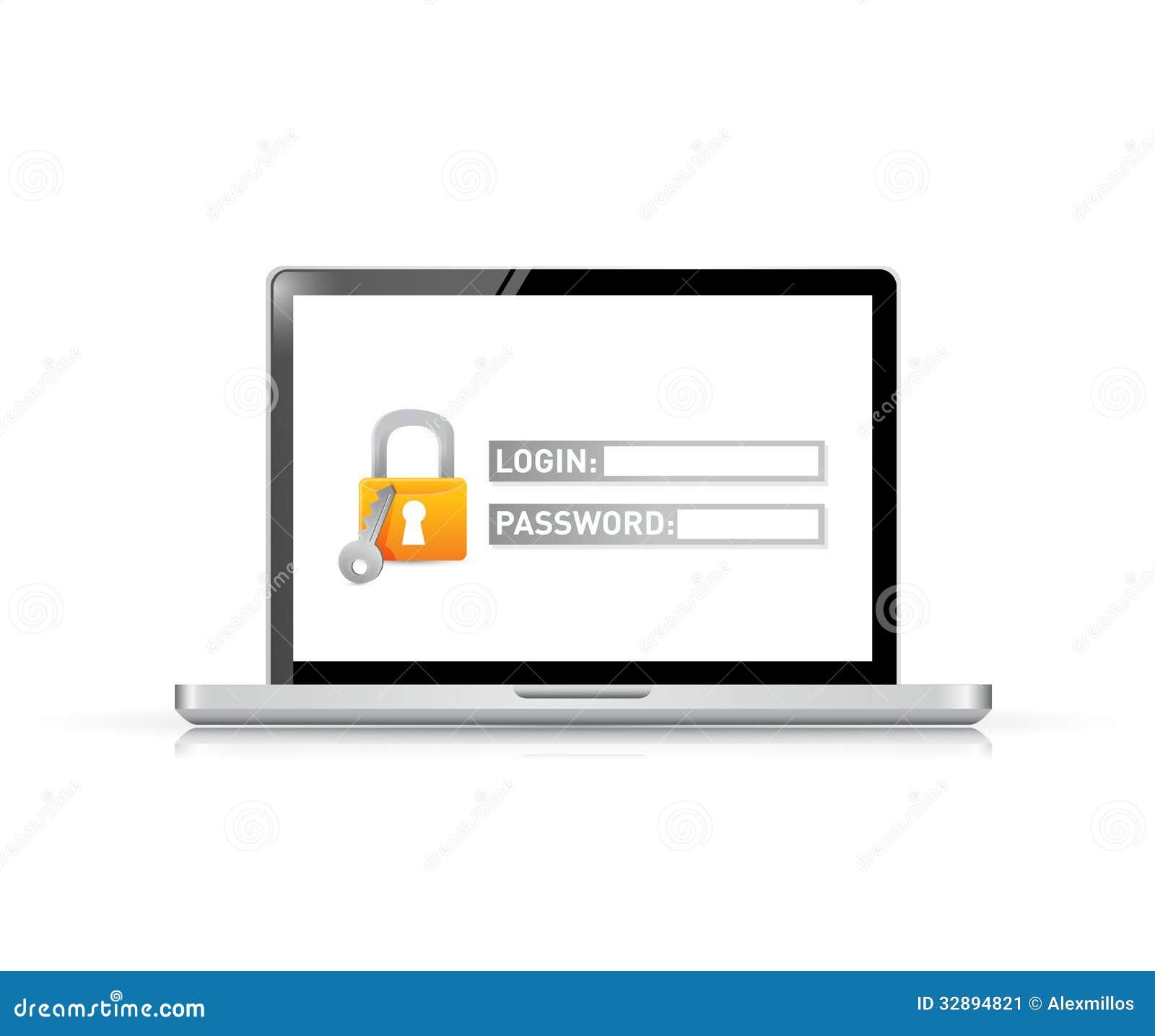 Security Screen. Login Information Required Stock Illustration ...