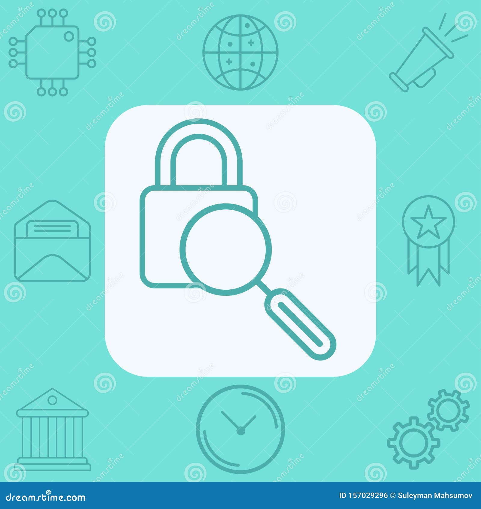 Security Search Vector Icon Sign Symbol Stock Vector - Illustration of ...