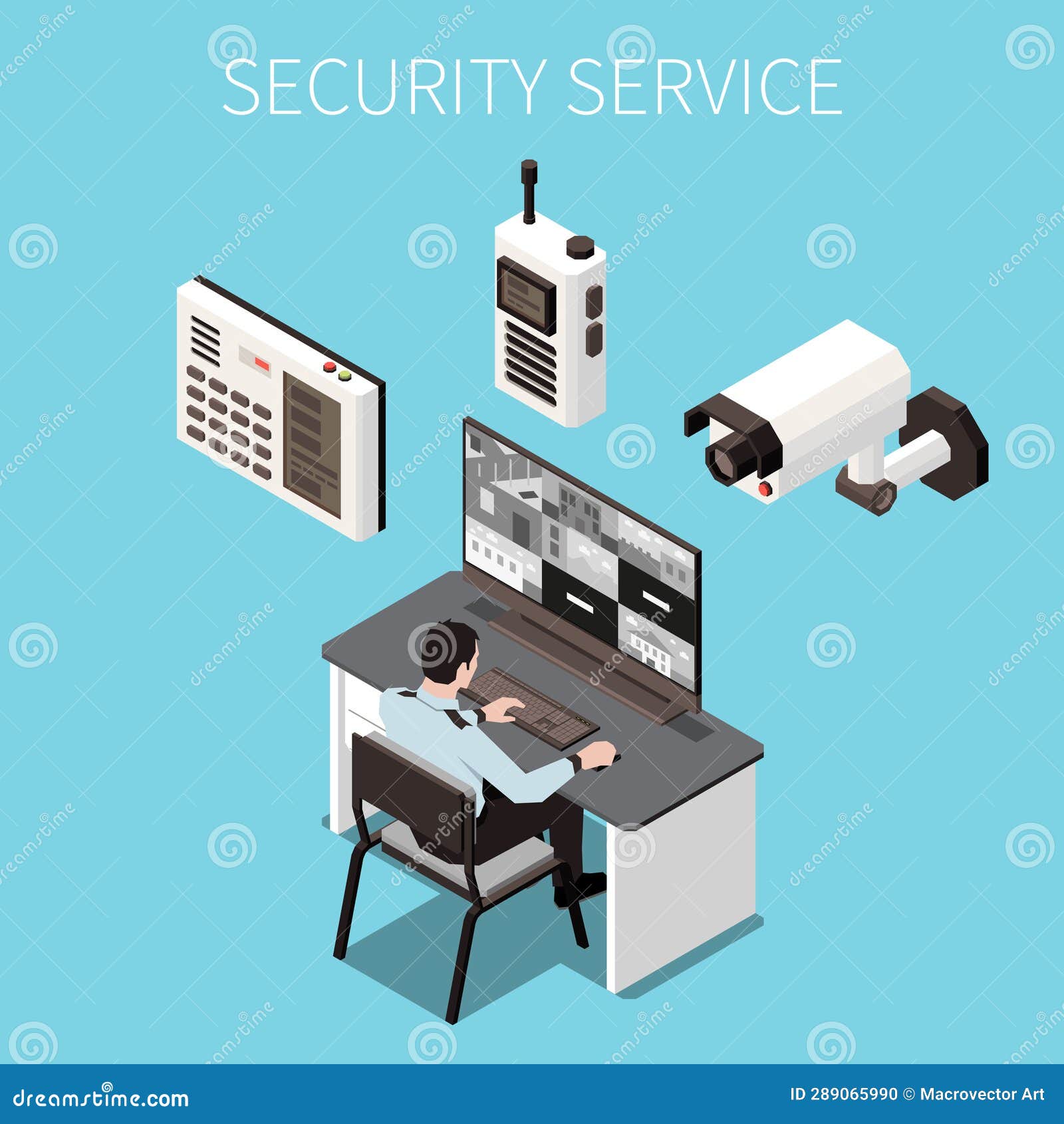 Security Service Design Concept Stock Vector - Illustration of ...