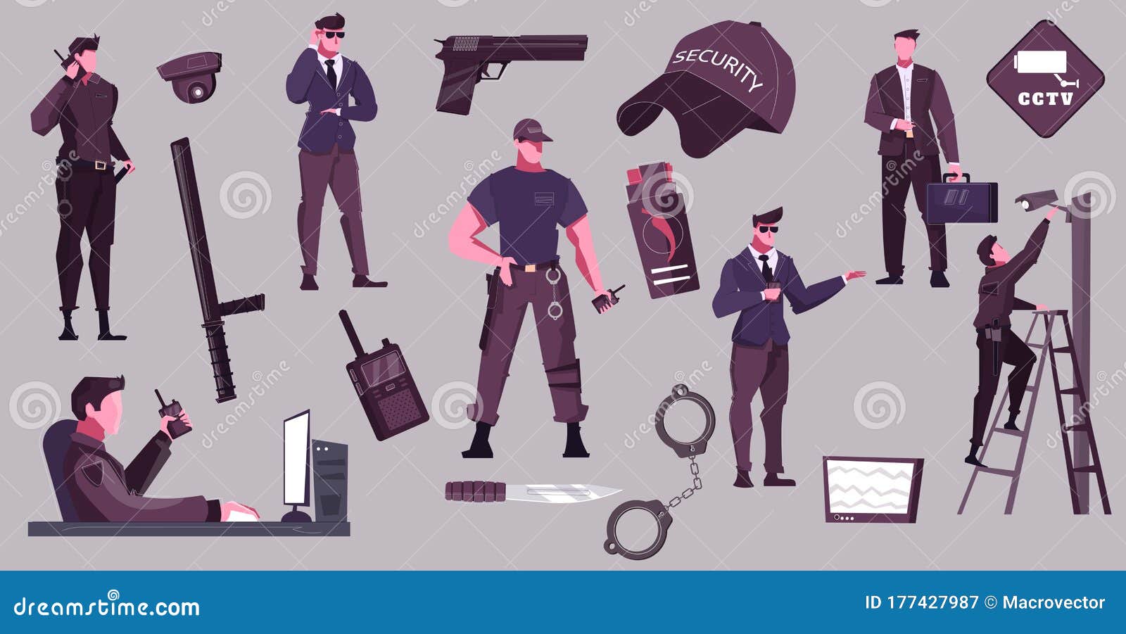 Security Service Isometric Flowchart Vector Illustration ...