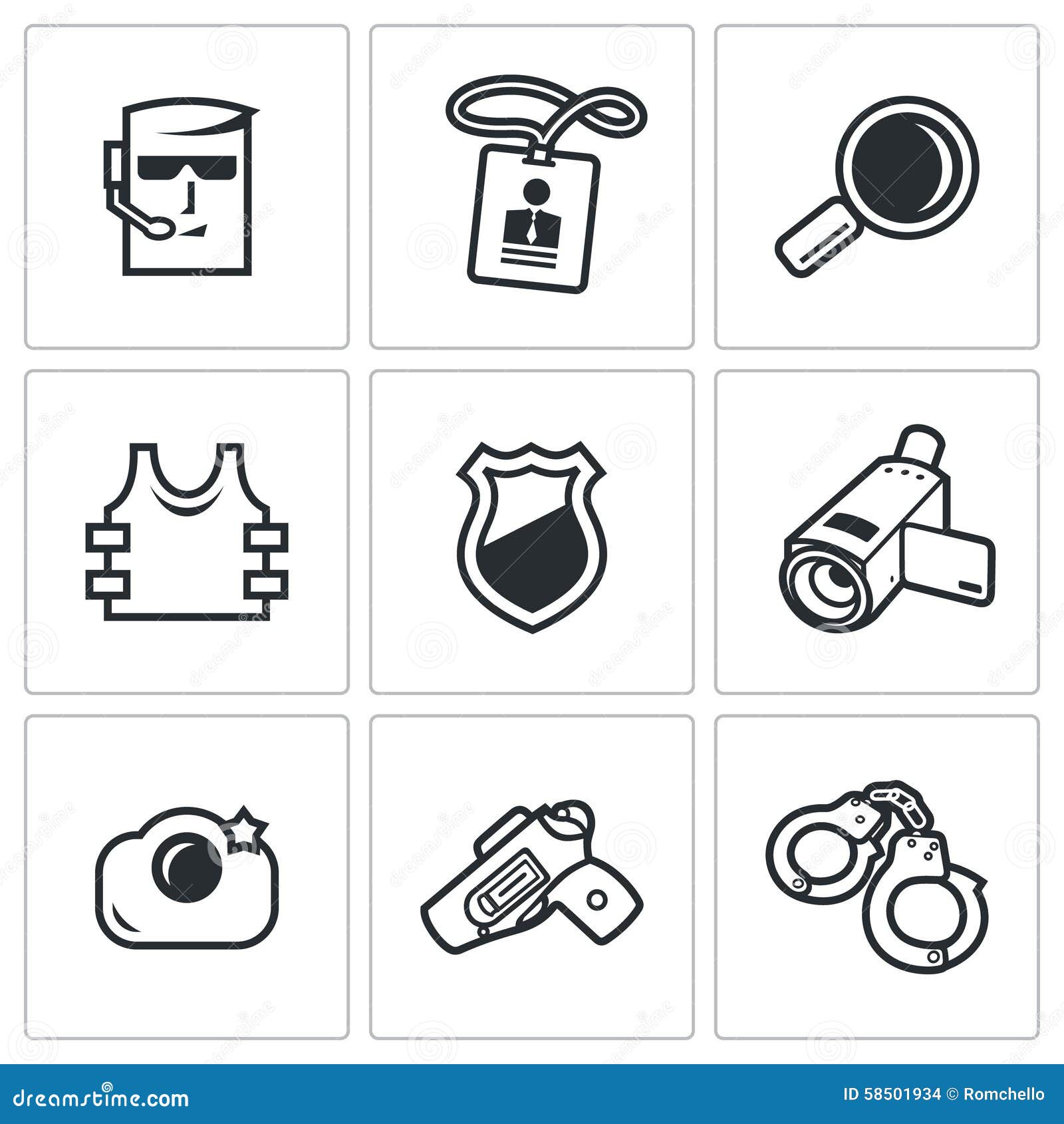 Security Service Icons Set. Vector Illustration. Stock Illustration ...