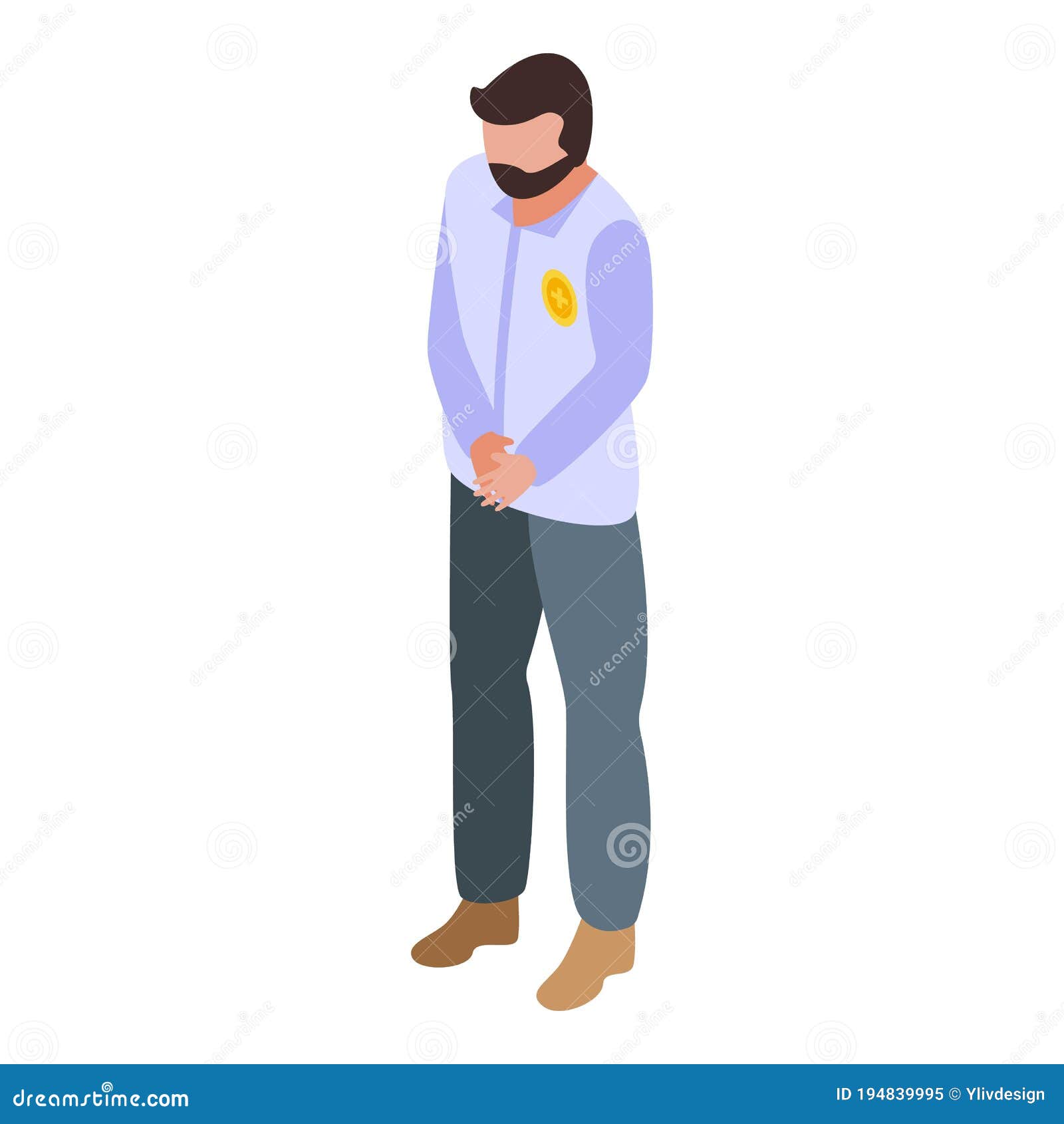 Security Service Man Icon, Isometric Style Stock Vector - Illustration ...