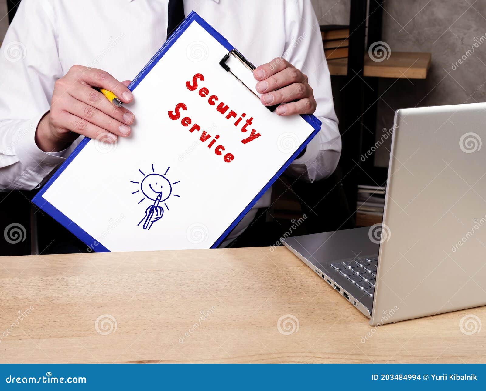 Security Service Sign on the Page Stock Photo - Image of warning ...