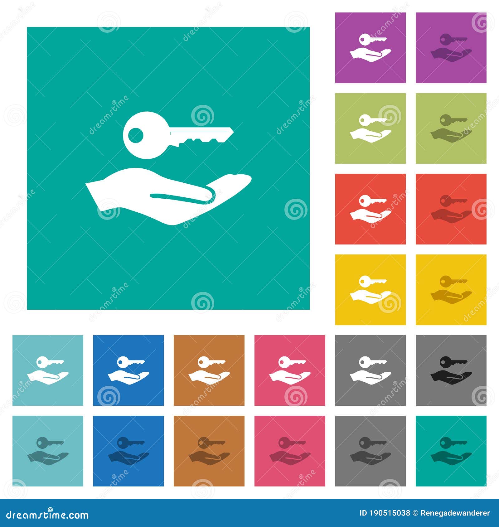 Security Service Square Flat Multi Colored Icons Stock Vector ...