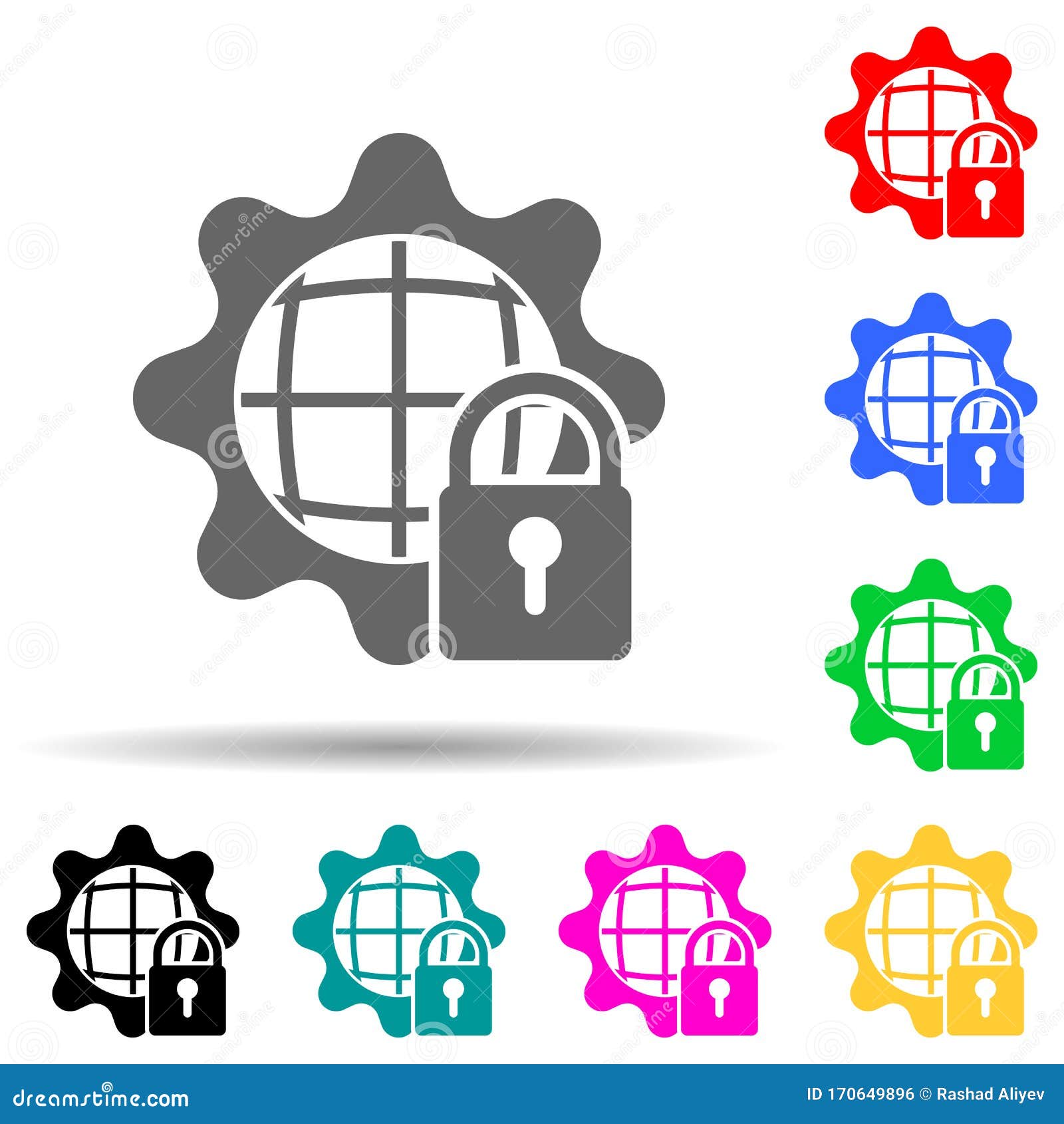 Security Setting Multi Color Style Icon. Simple Glyph, Flat Vector of ...