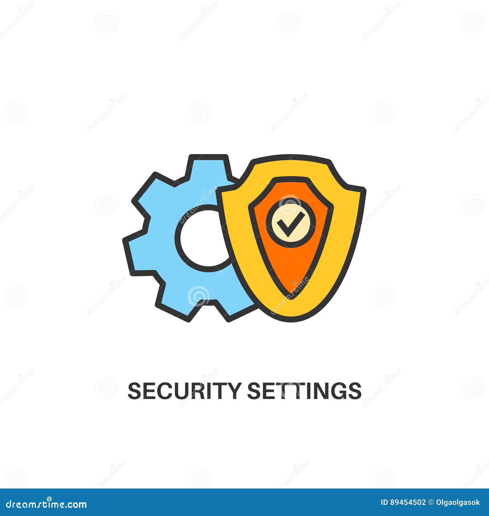 Security settings icon stock vector. Illustration of element - 89454502