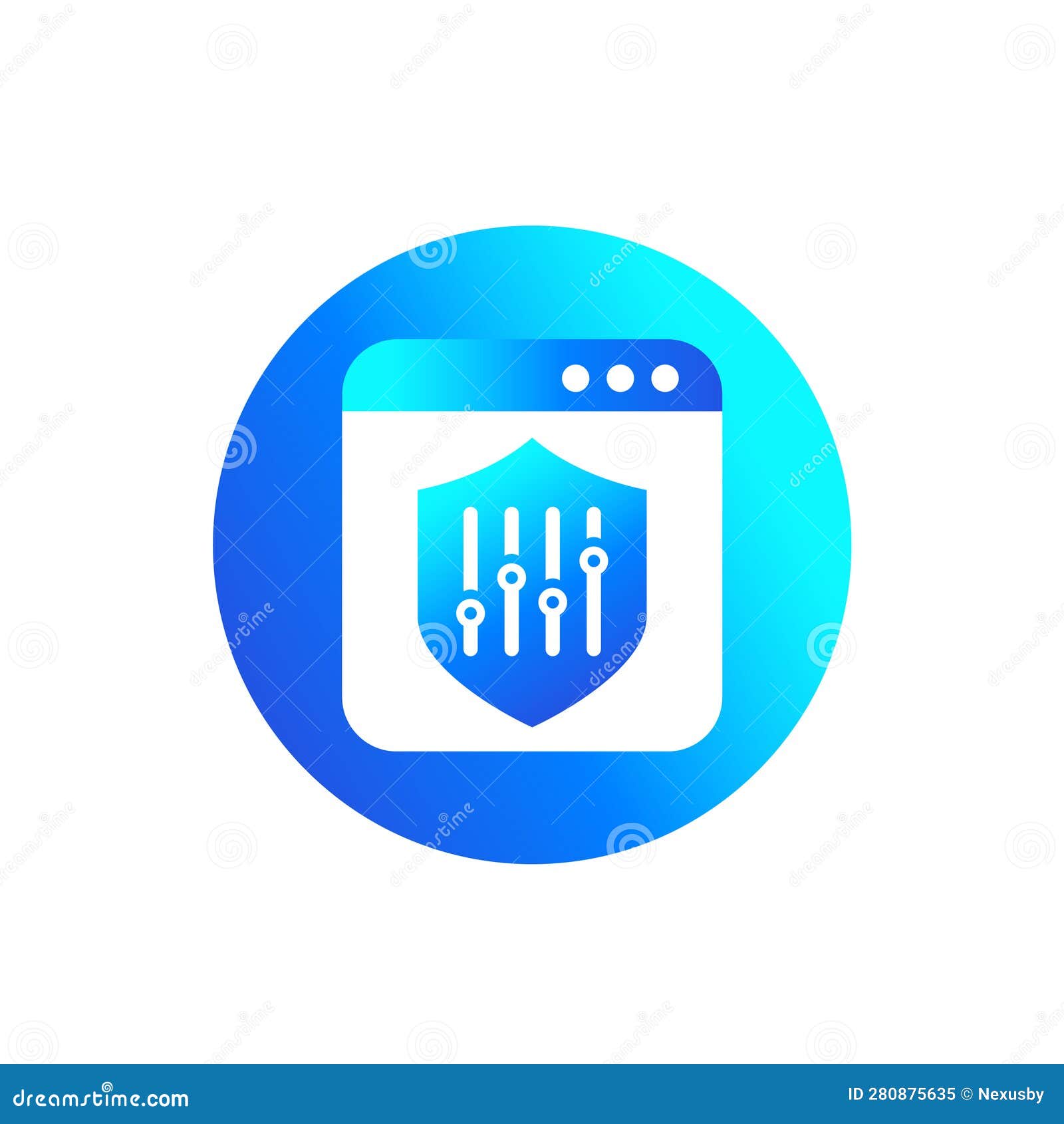 Security Settings Icon with Shield for Web Stock Vector - Illustration ...