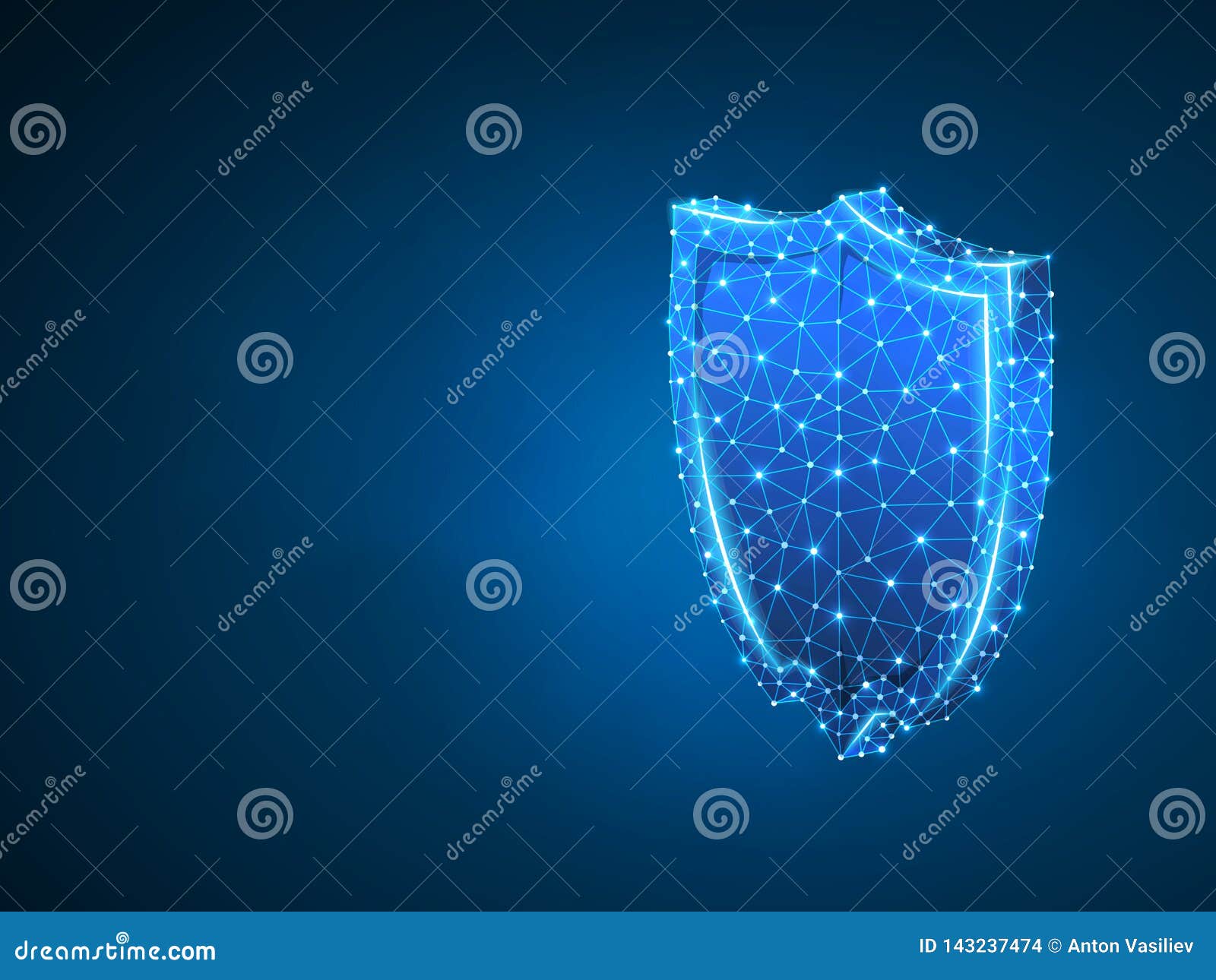 Security Shield Abstract Neon 3d. Polygonal Vector Business Concept of ...