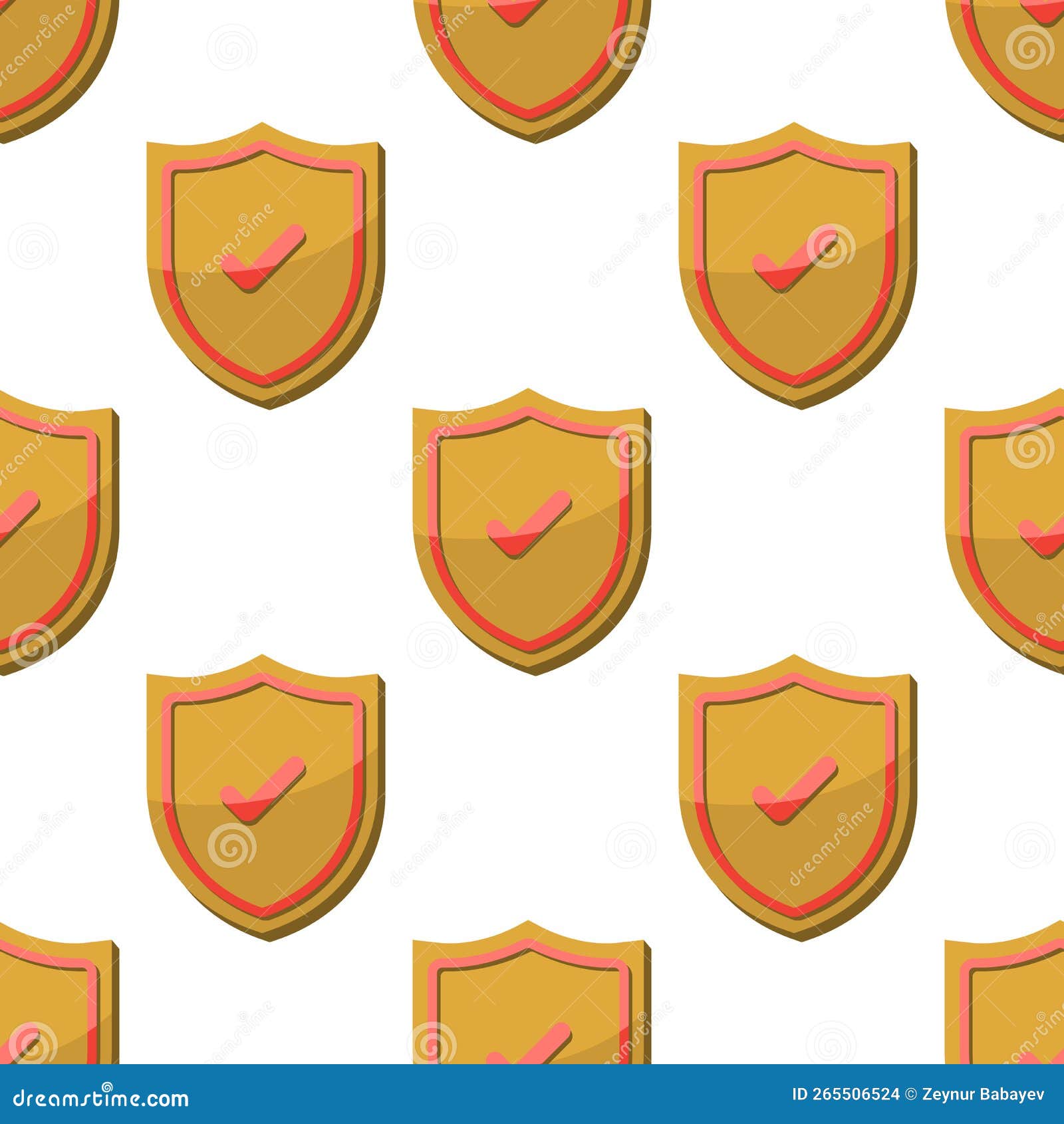 Shield and Approve Sign Seamless Texture Stock Vector - Illustration of ...