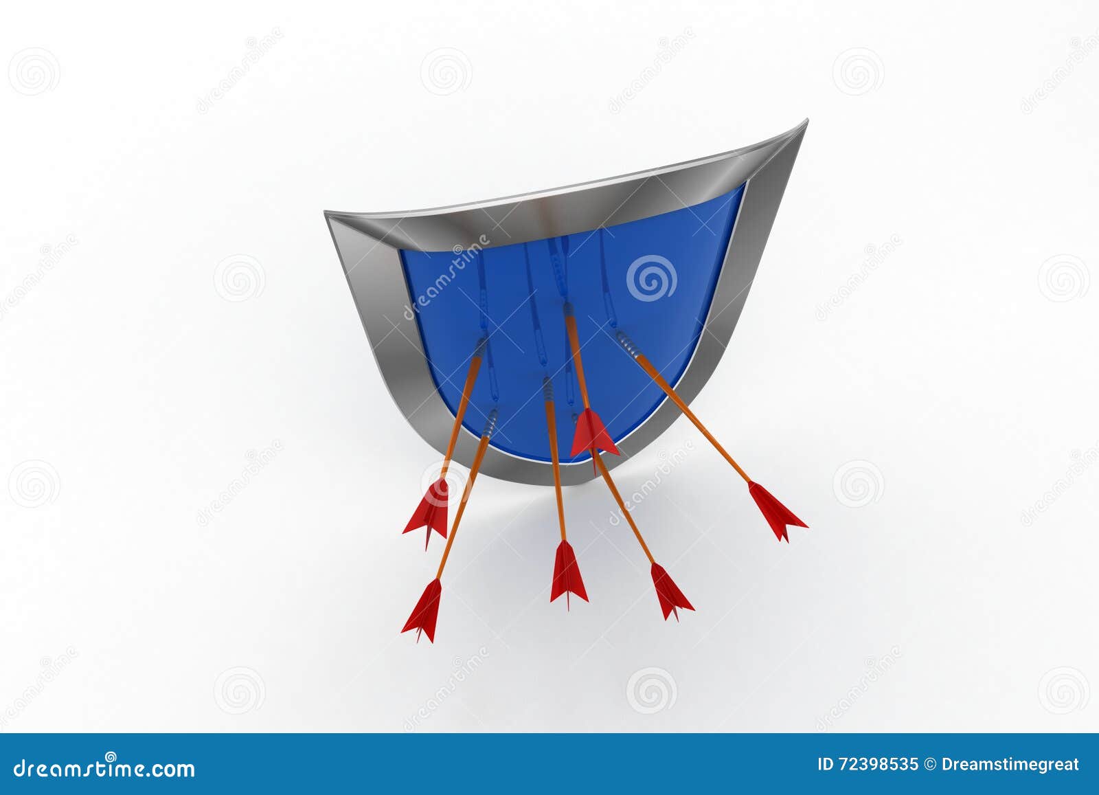 Security shield with arrow stock illustration. Illustration of emblem ...