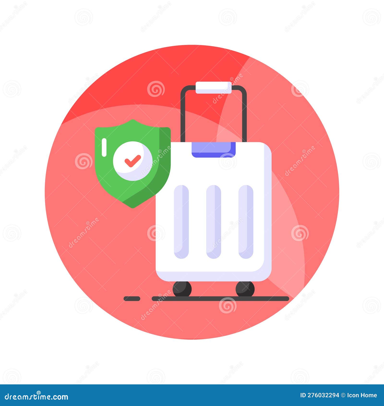 Security Shield on Attache Case Denoting Vector of Luggage Security ...
