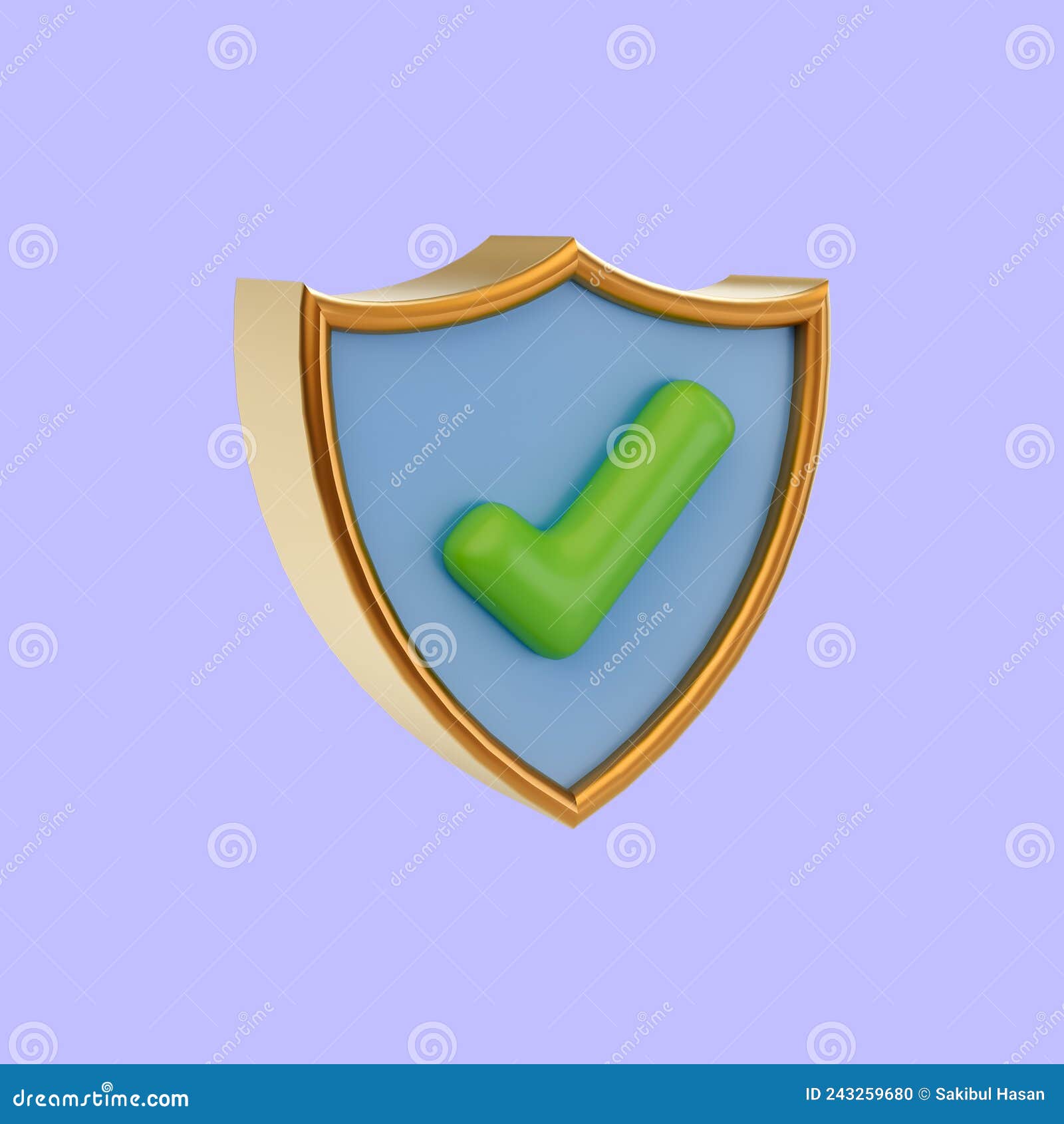 Security Shield Check Mark Icon 3d Render Concept for Safe Protection ...