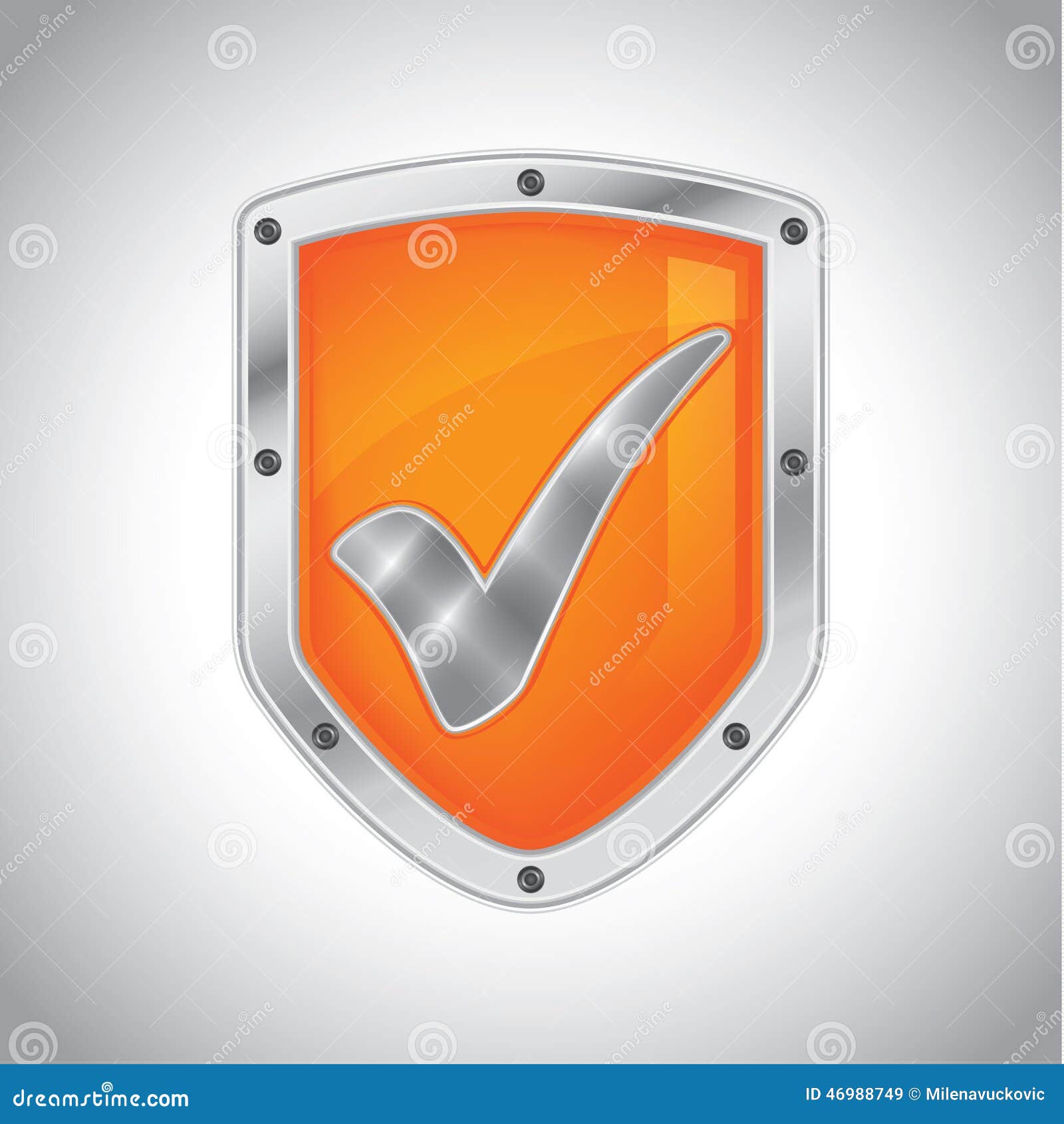 Security Shield with Check Mark Stock Vector - Illustration of emblem ...