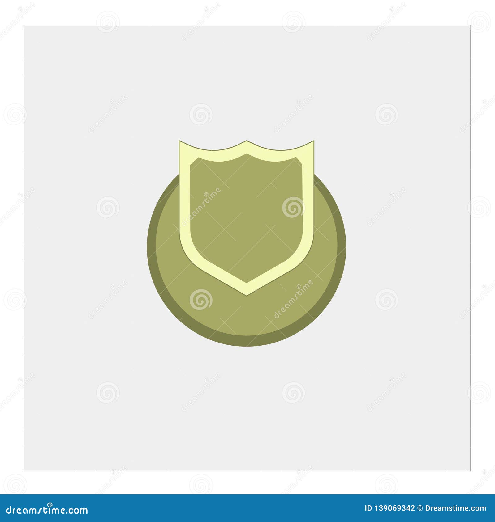 Security Shield in Circle, Illustration Isolated on White Background ...