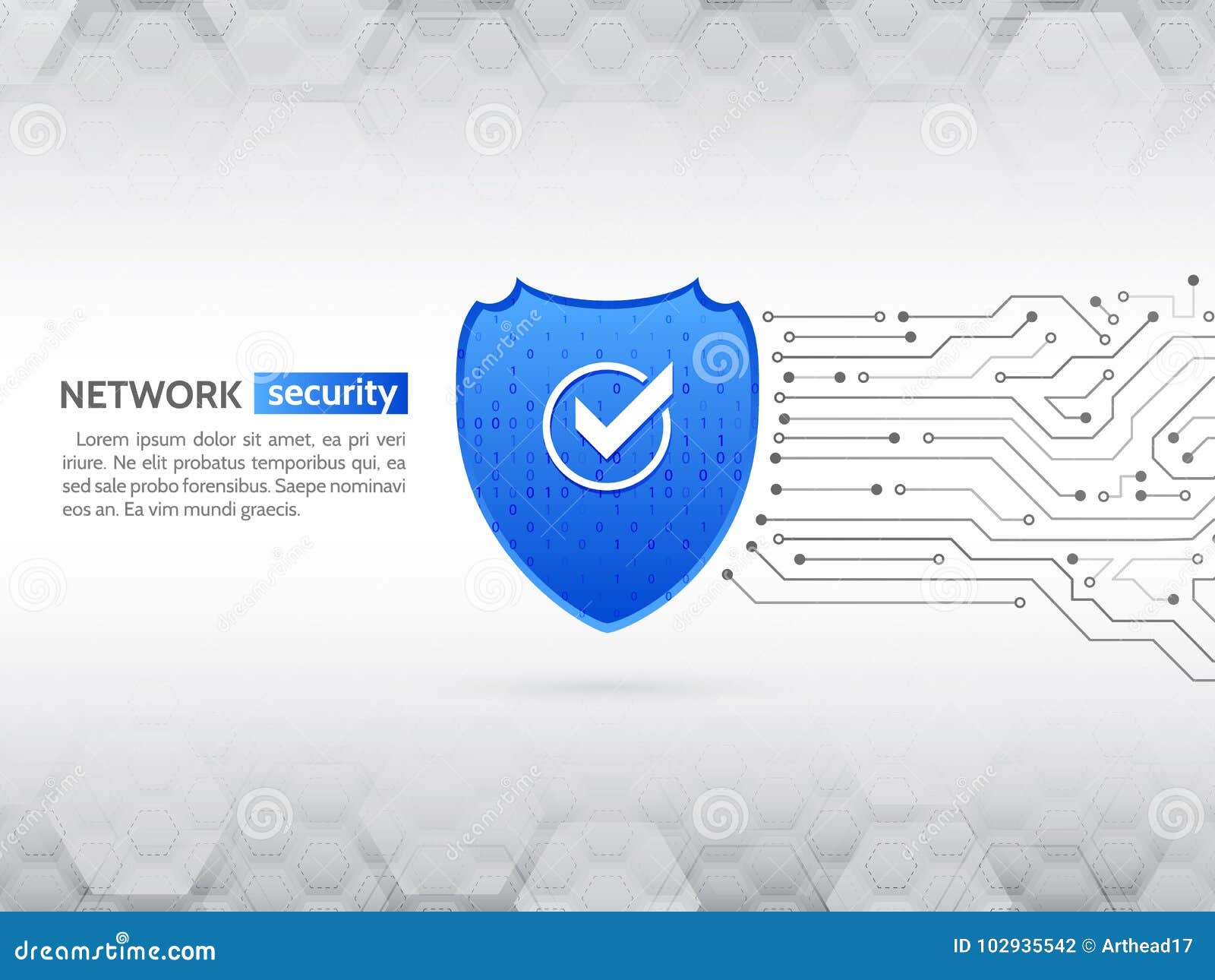 Security Shield Concept. Internet Security. Abstract High Tech Circuit ...