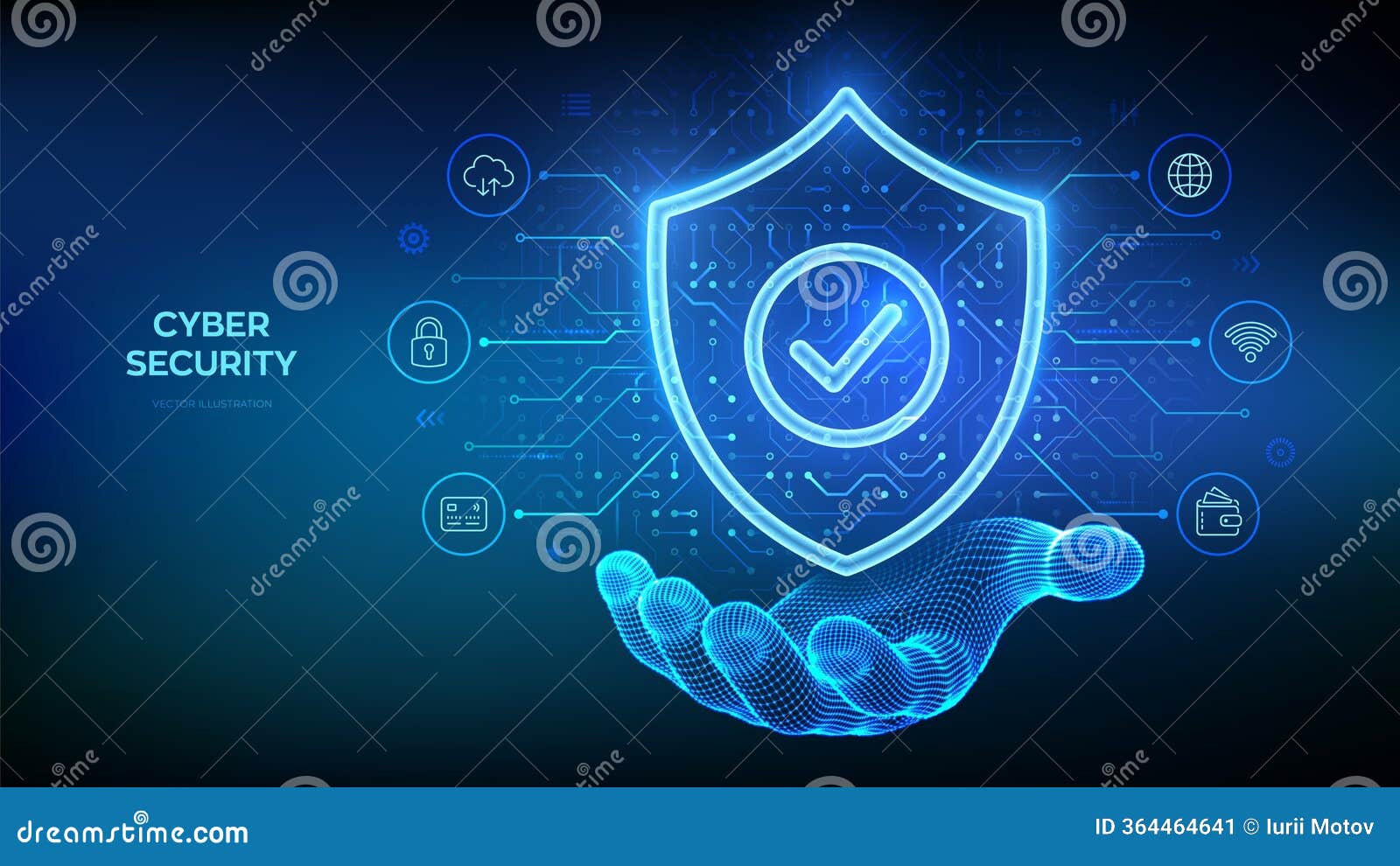 Cyber Protection. Retina Check Symbol Cartoon Vector | CartoonDealer ...