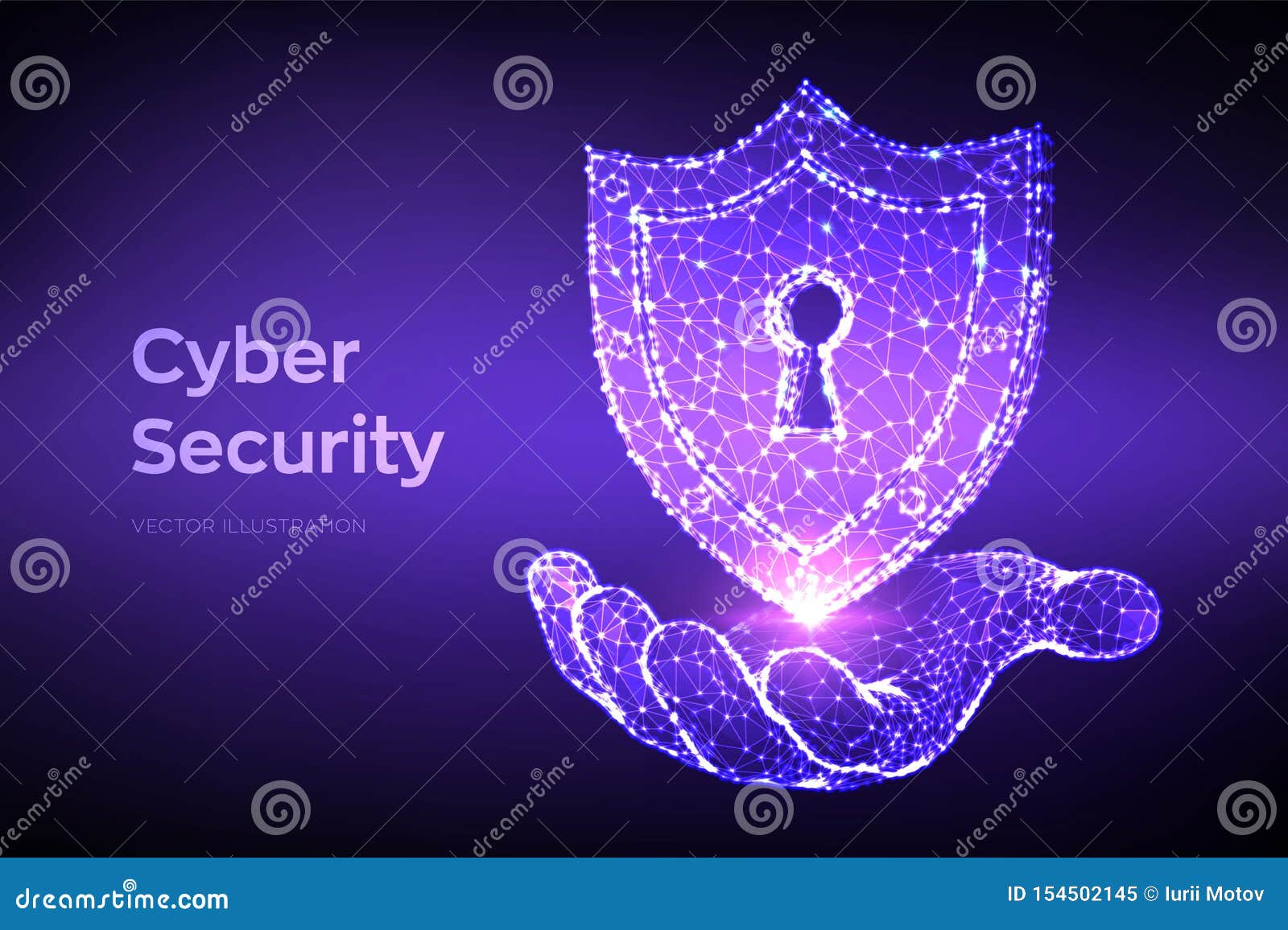 Security Shield. Cyber Security. Shield with Keyhole Icon in Hand ...