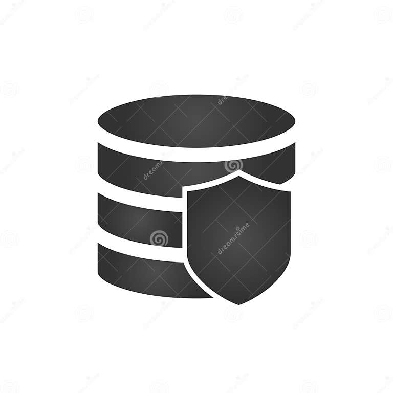 Security Shield and Database Icon, Vector Illustrationisolated on White ...