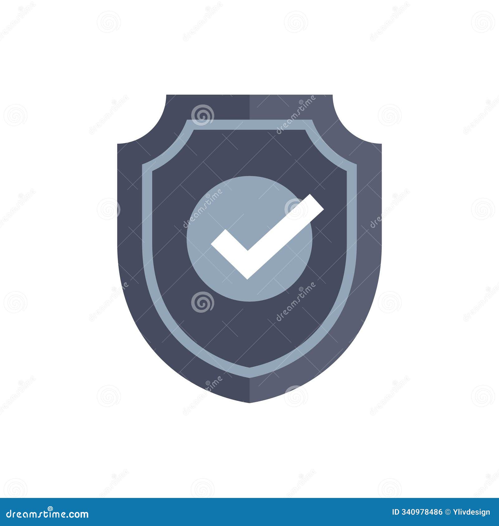 Security Shield Displaying a Check Mark for Protection and Safety Stock ...