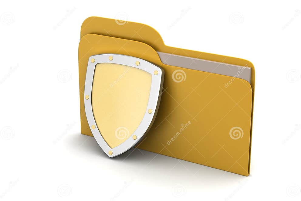 Security Shield with File Folder Stock Illustration - Illustration of ...