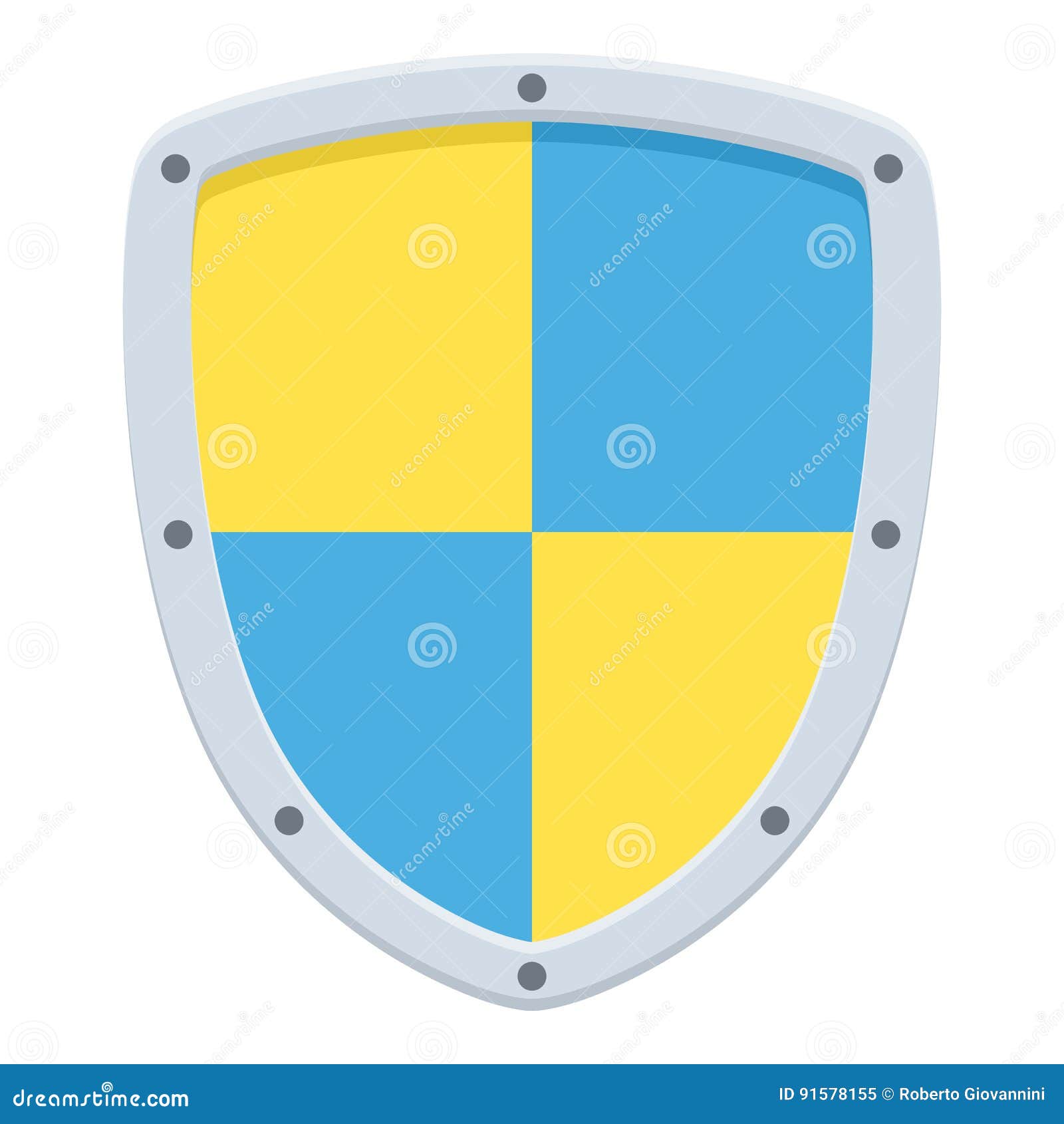 Shield Flat Icon With Long Shadow. Achievement Badge In Flat Style With ...