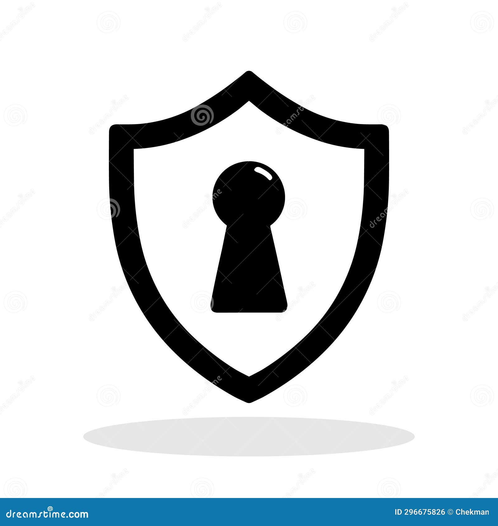 Security Shield Icon. Black Silhouette of a Shield Featuring a Central ...