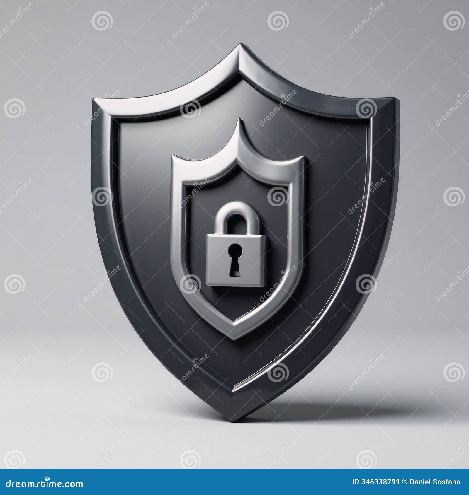 Security Shield Icon Illustrated in Isolation Against Minimalistic ...