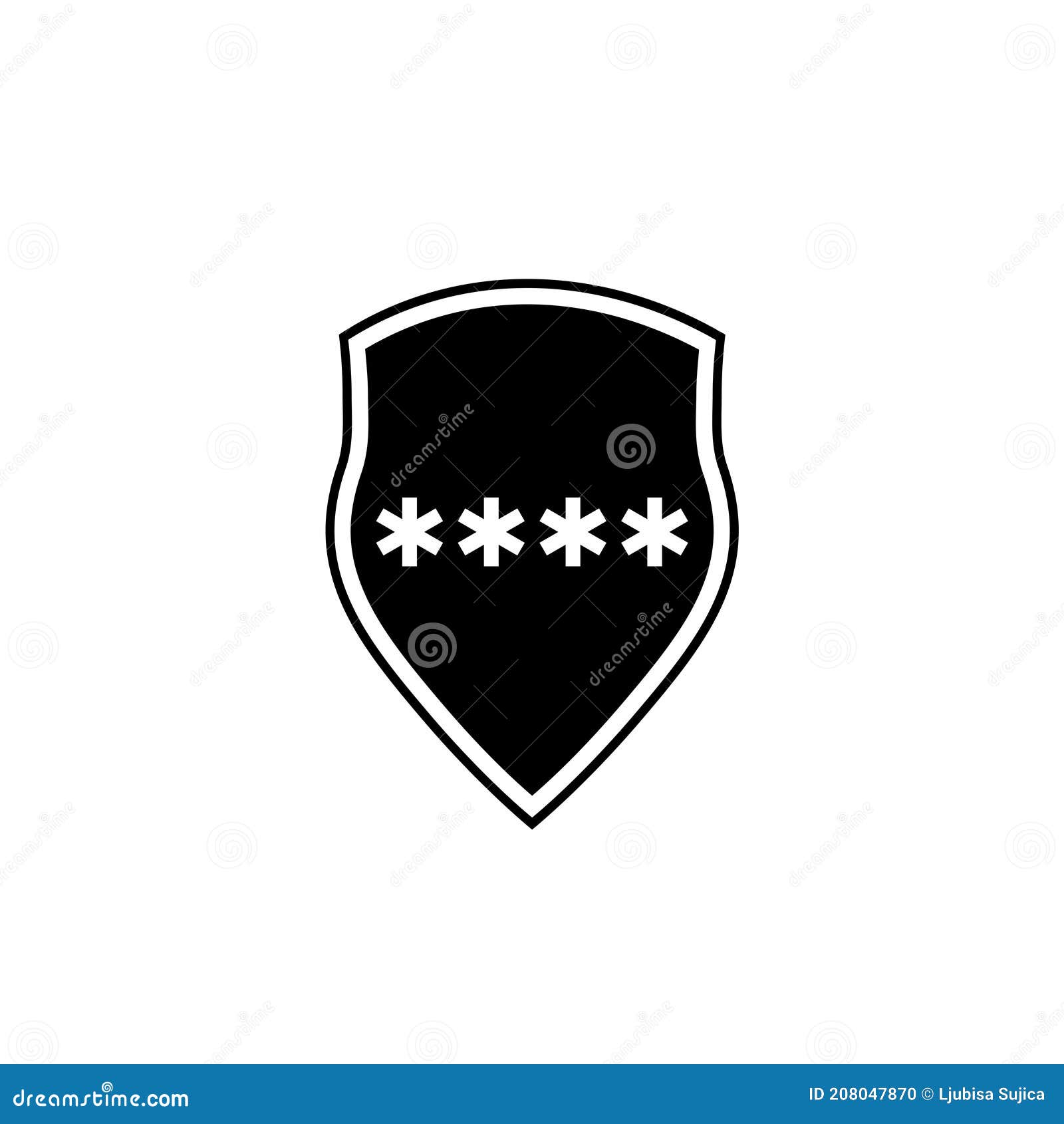 Security Shield Icon. Shield with Password Symbol Isolated on White ...