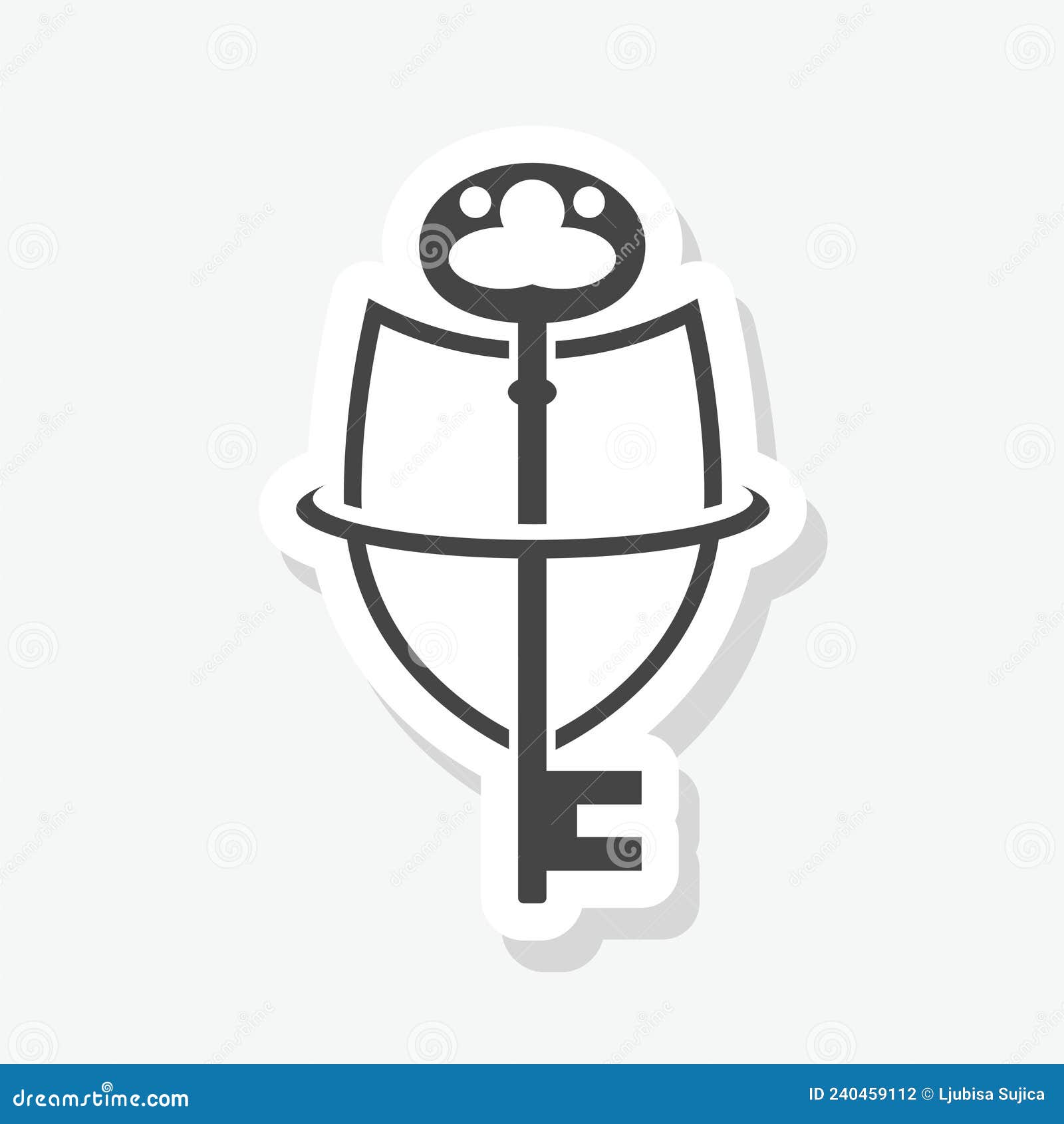 Security Shield Icon Sticker Isolated on White Background Stock Vector ...