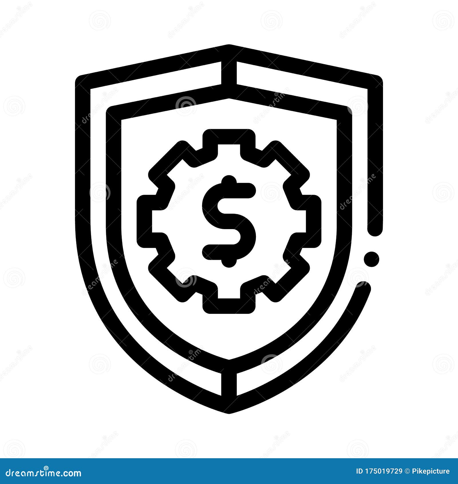 Security Shield Icon Vector Outline Illustration Stock Vector ...